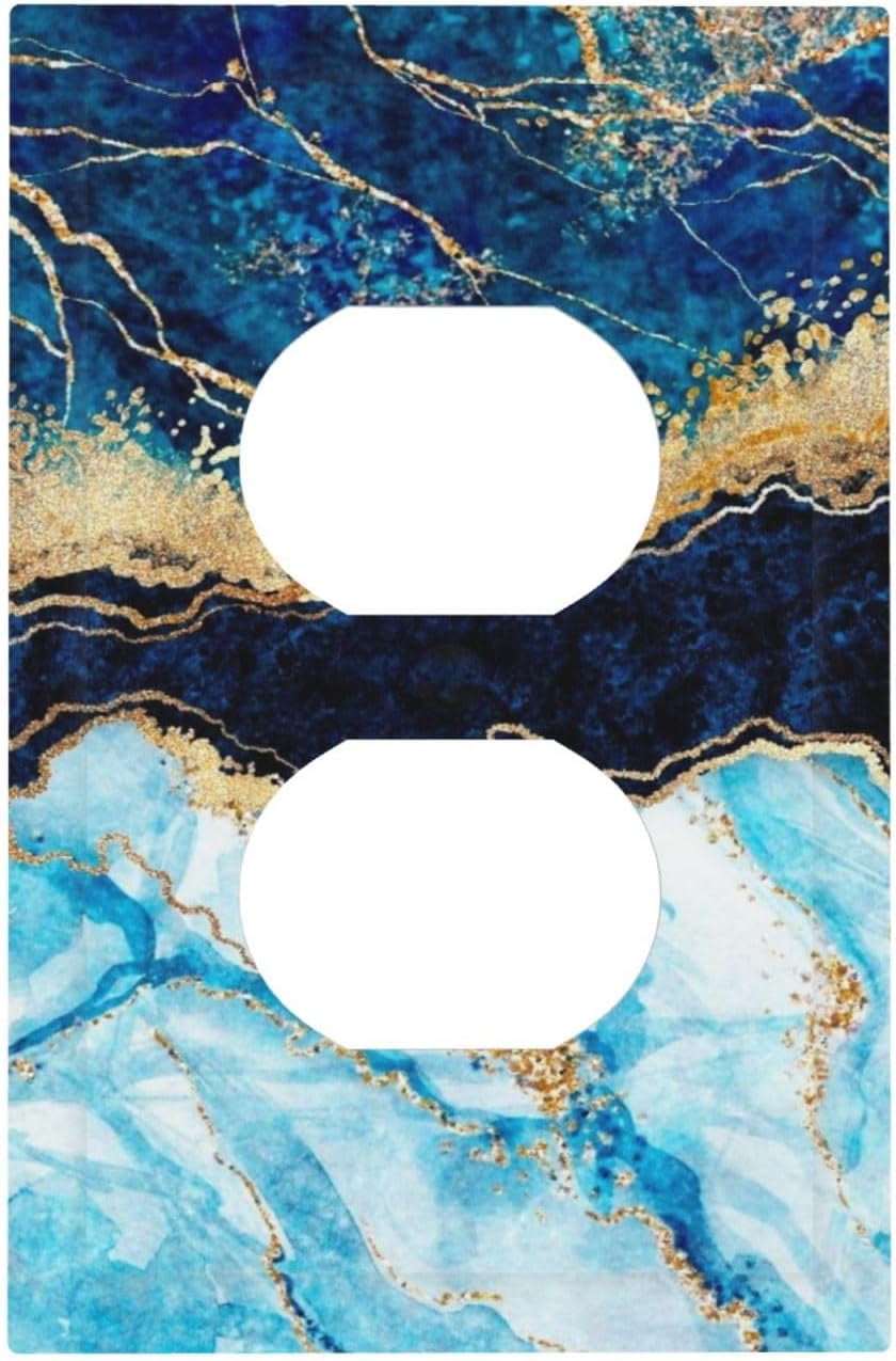 Navy Blue Gold Golden Luxury Abstract Art Turquoise Aqua Indigo Teal ...