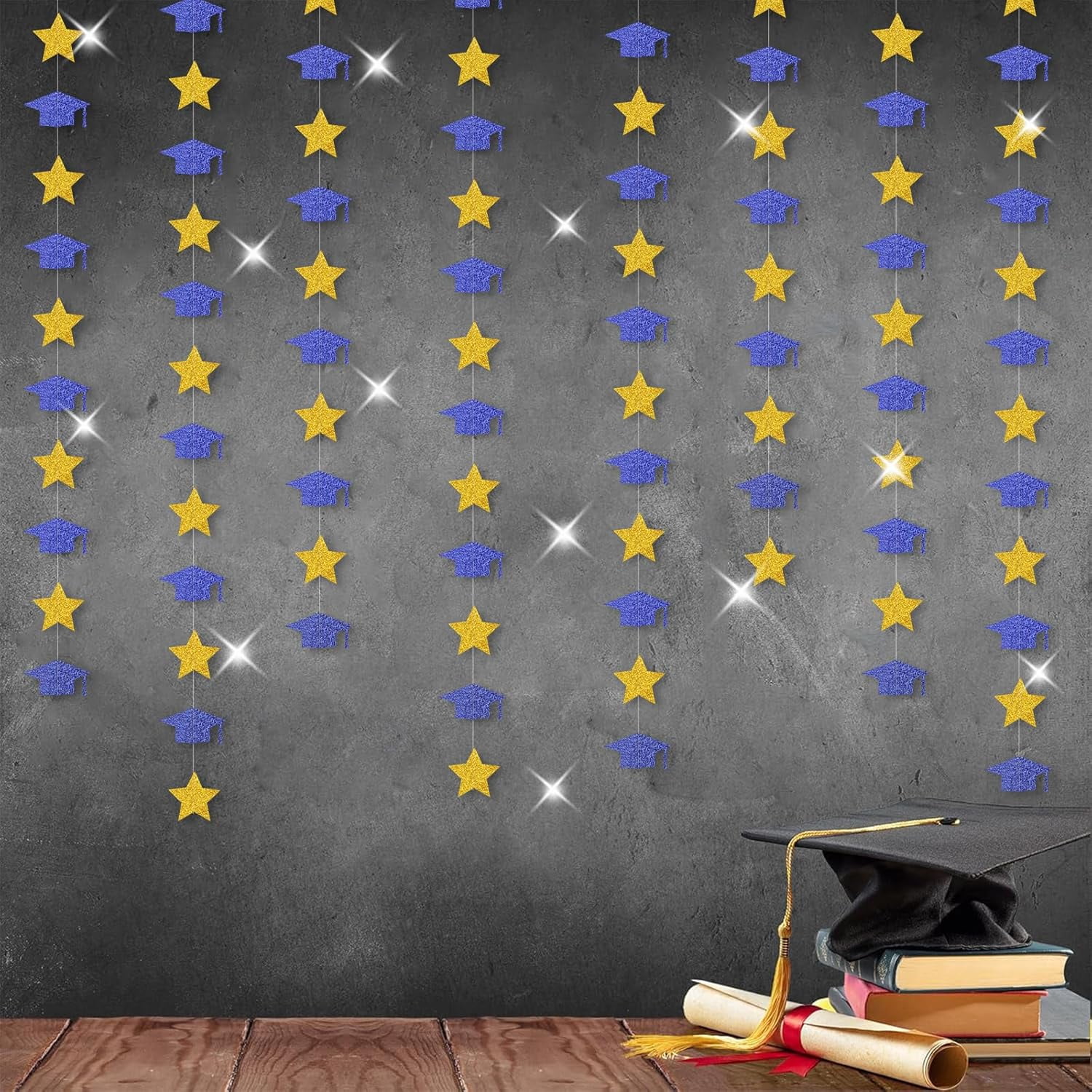 Navy-Blue Gold Graduation-2025 Class Party-Decorations - Congrats Grad ...