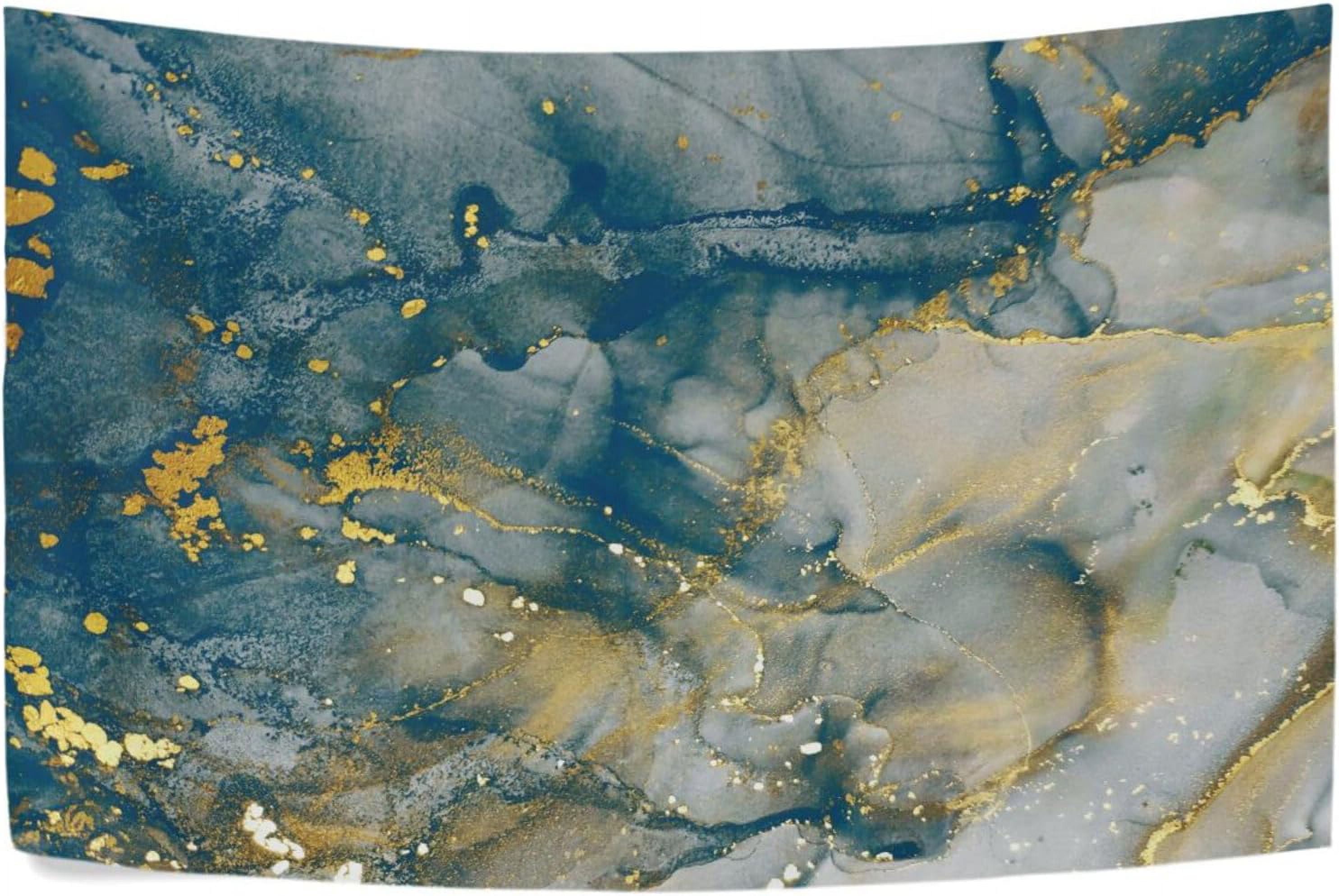 Navy Blue Gold Marble Tapestry Wall Hanging Tapestries Happy Colorful ...