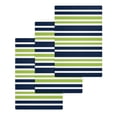 Navy Blue Green Striped Kitchen Dish Towels for Drying Dishes Set of 3 ...