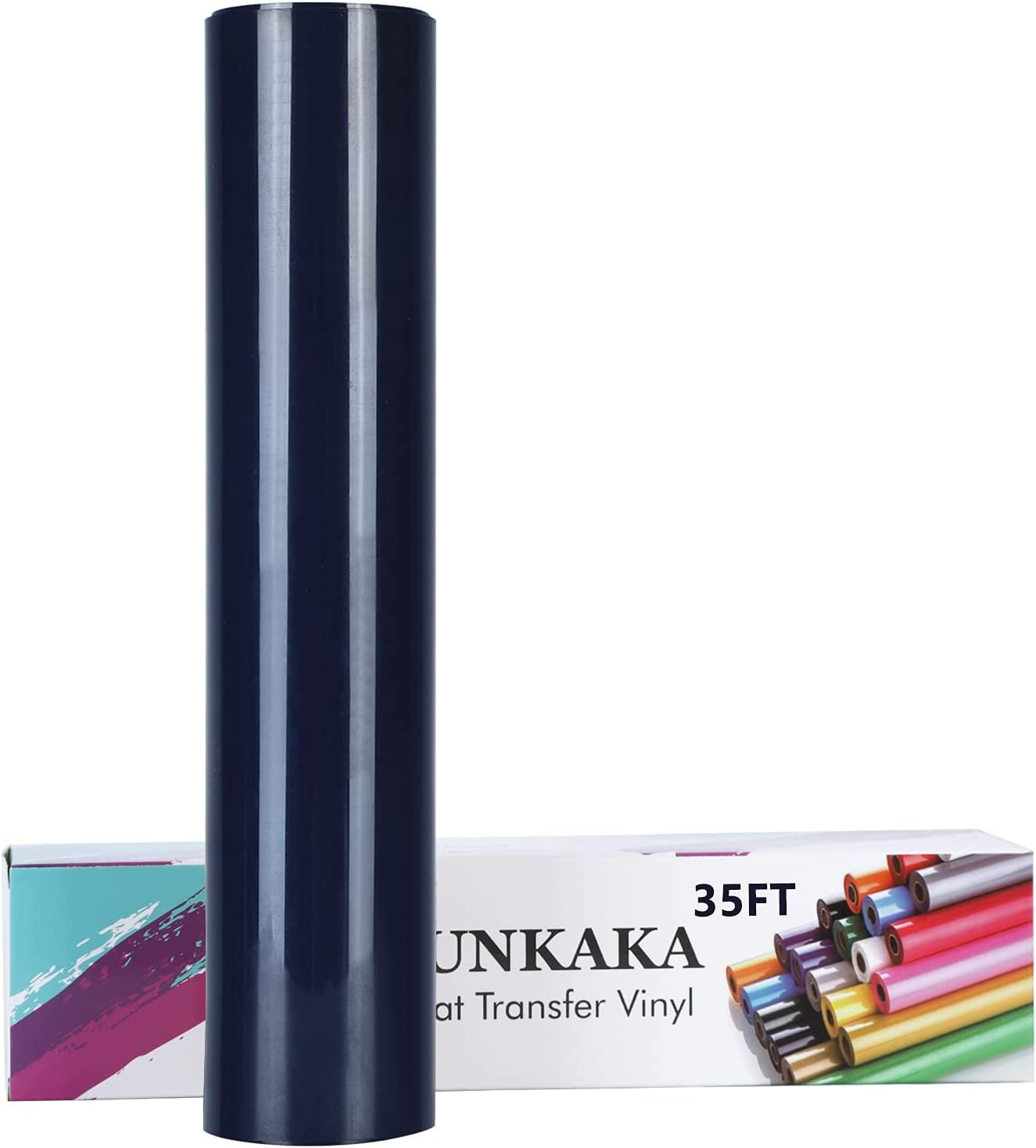 Navy Blue HTV Heat Transfer Vinyl Roll, 12" x 35ft Glossy Iron-on Vinyl ...