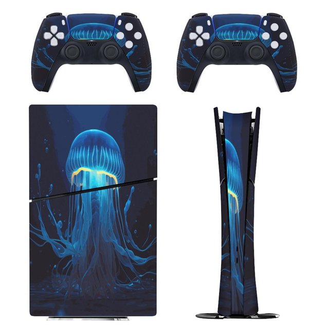 Navy Blue, Jellyfish PS5/PS5 Slim Digital Disc Skin Sticker For Console ...