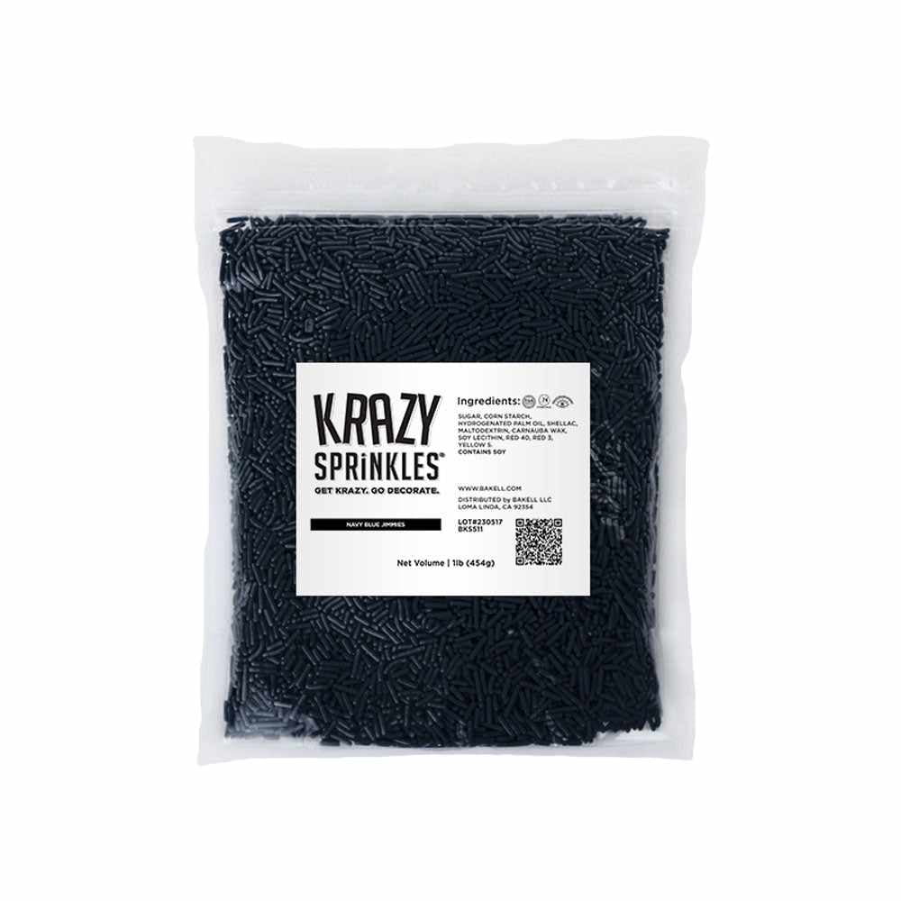 Navy Blue Jimmies Sprinkles (1 pound) Candy Decor for Cakes, Ice Cream ...