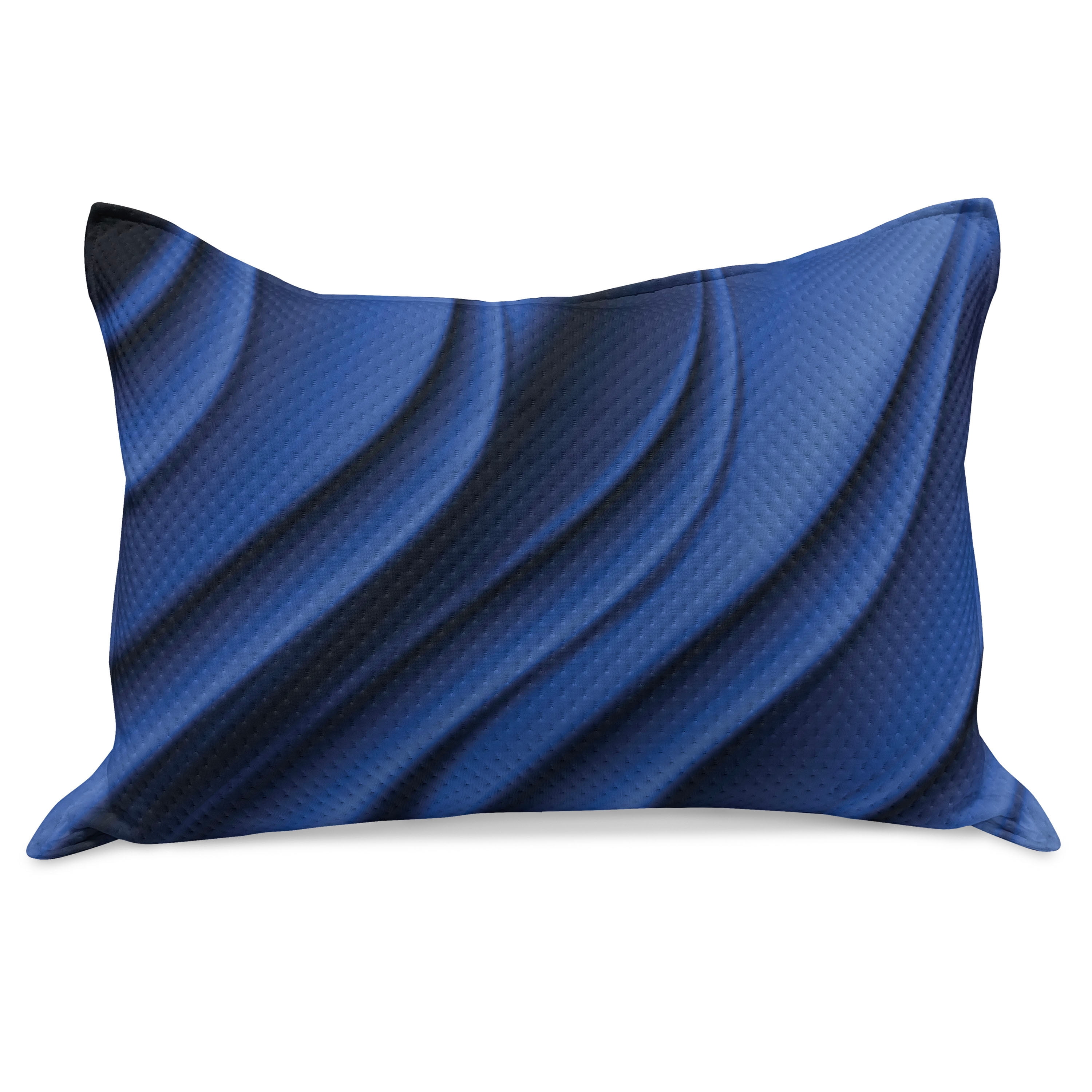 Navy Blue Knitted Quilt Pillowcover, Ocean Waves Inspired Design with ...