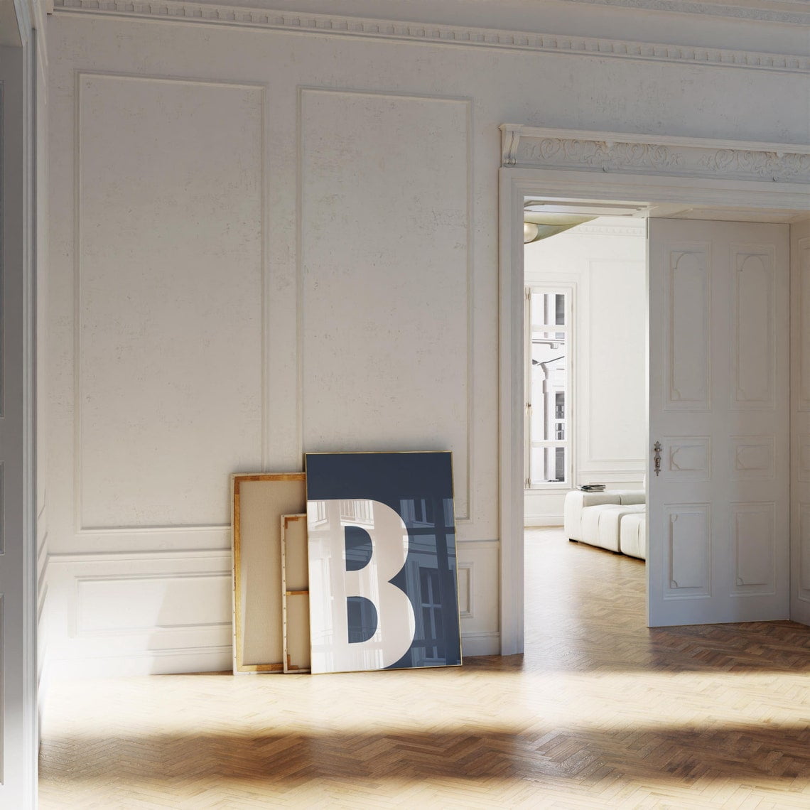 Navy Blue Letter B Print Alphabet Print Bold Initial For Home Decor ...