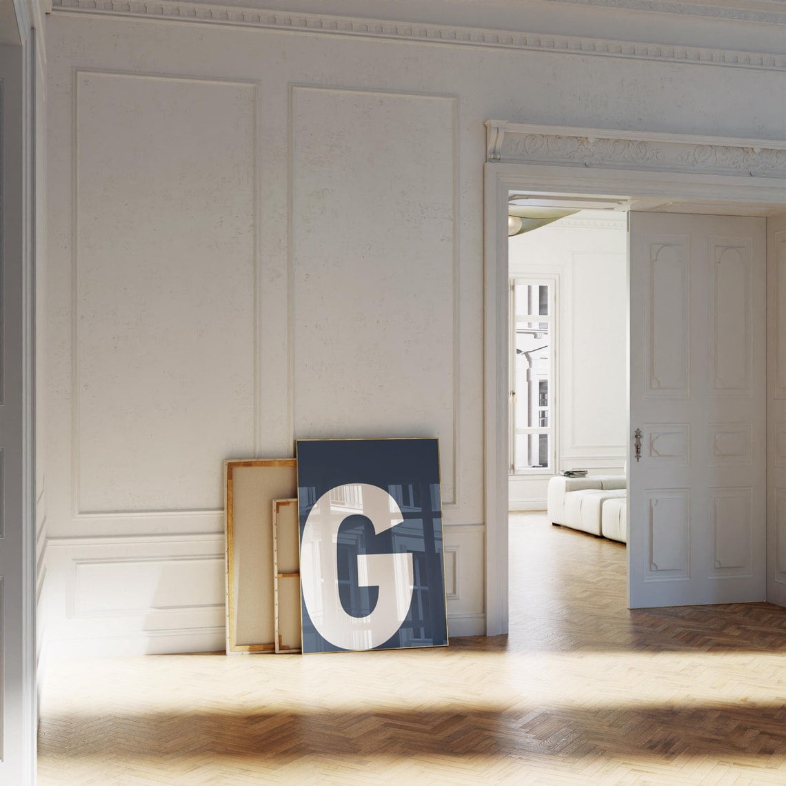 Navy Blue Letter G Print Alphabet Print Bold Initial For Home Decor ...