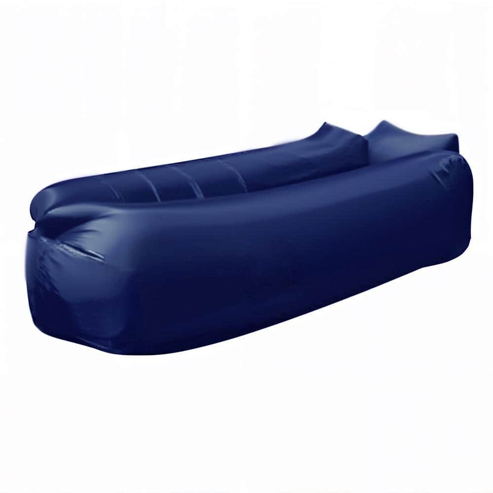 Navy Blue Lightweight Portable Camping Inflatable Lounger Air Sofa ...