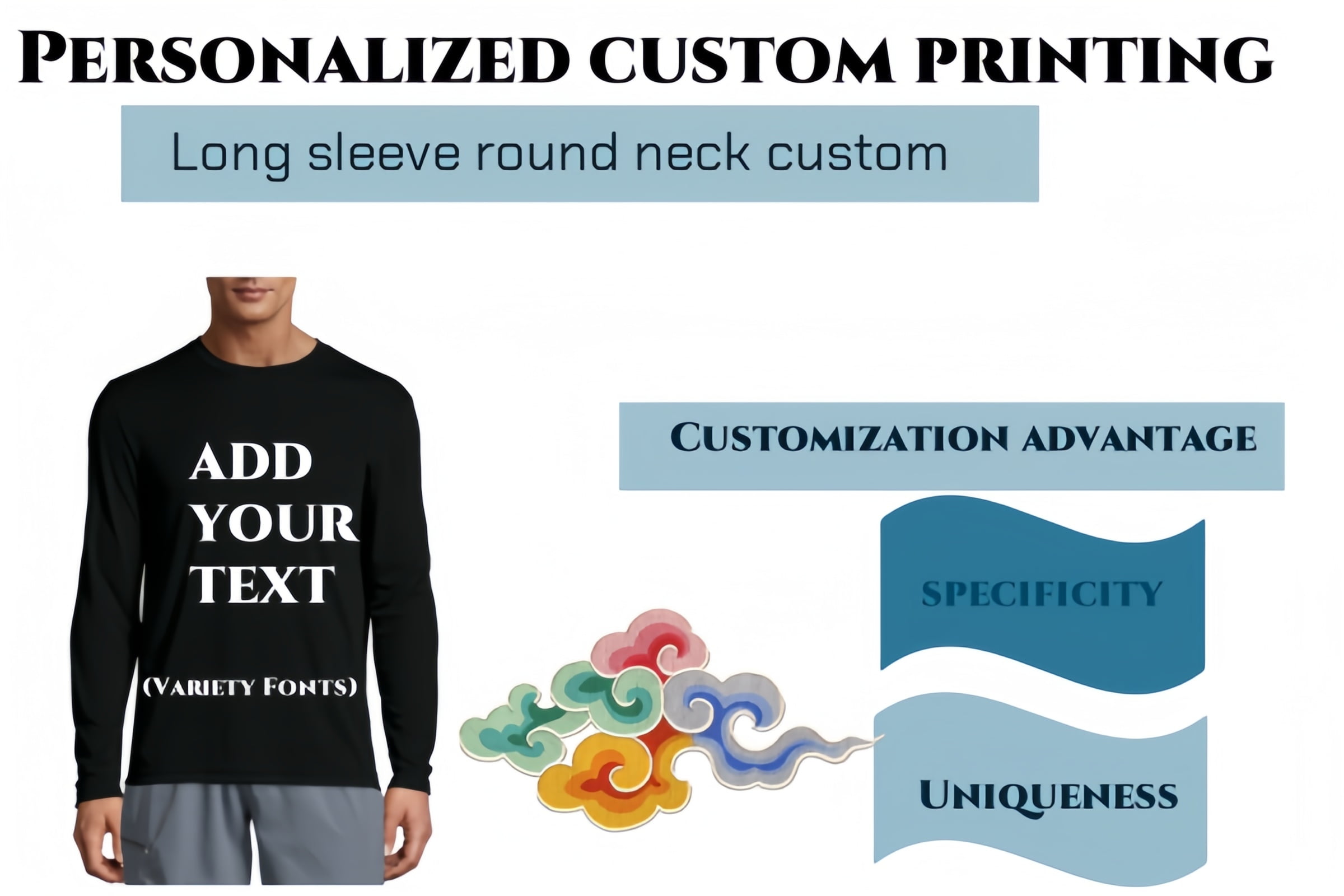 Navy Blue Long Sleeve T-Shirt with Grayscale Capybara Graphic - "CAPPY ...