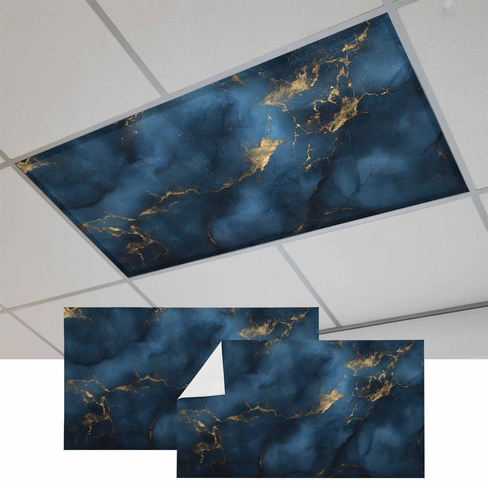Navy Blue Magnetic Fluorescent Light Covers for Ceiling Lights 2x4 Feet ...