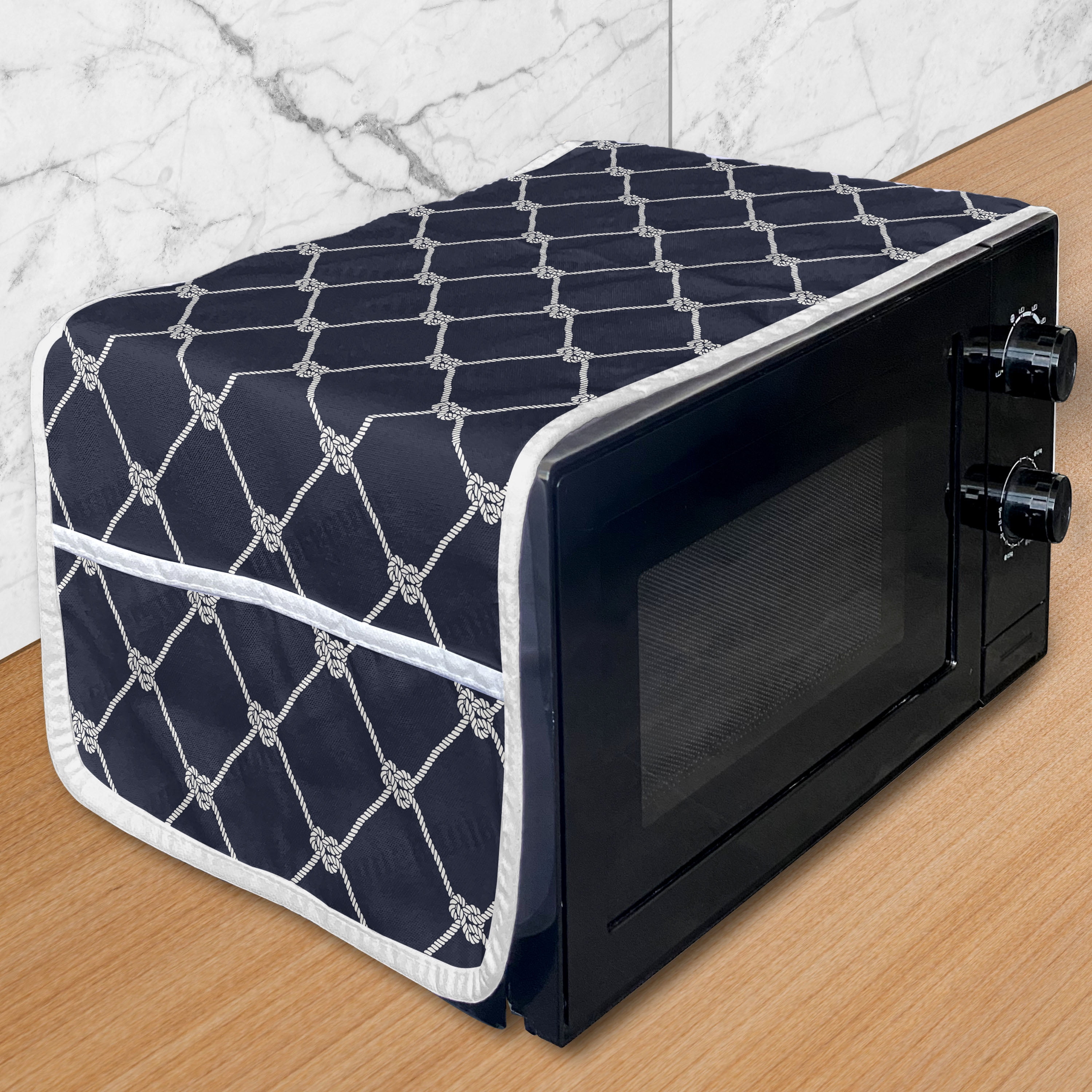 Navy Blue Microwave Oven Cover, Navy Sea Yacht Theme Cool Classic ...