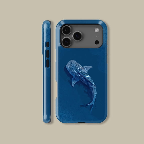 Navy Blue Minimalist Whale MagSafe Case for iPhone Samsung Ocean ...