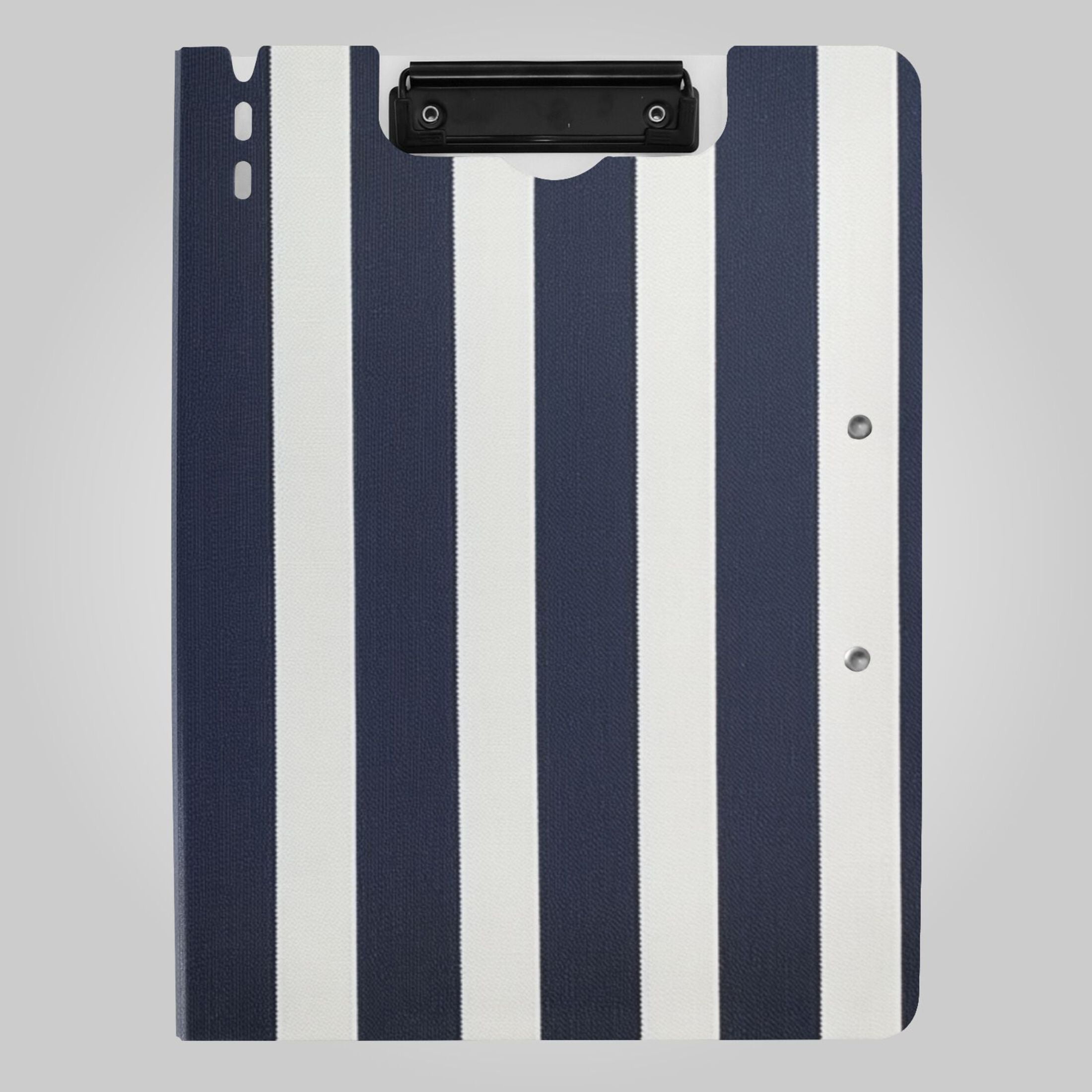 Navy Blue Narrow Vertical Stripes Foldable Binder Folder Clipboard with ...