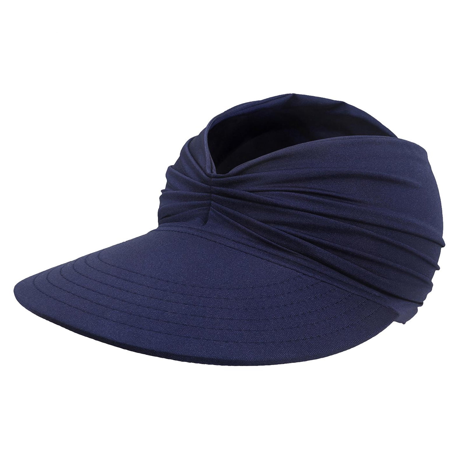 (Navy Blue) New style hat with extended brim, empty top hat, beach sun ...