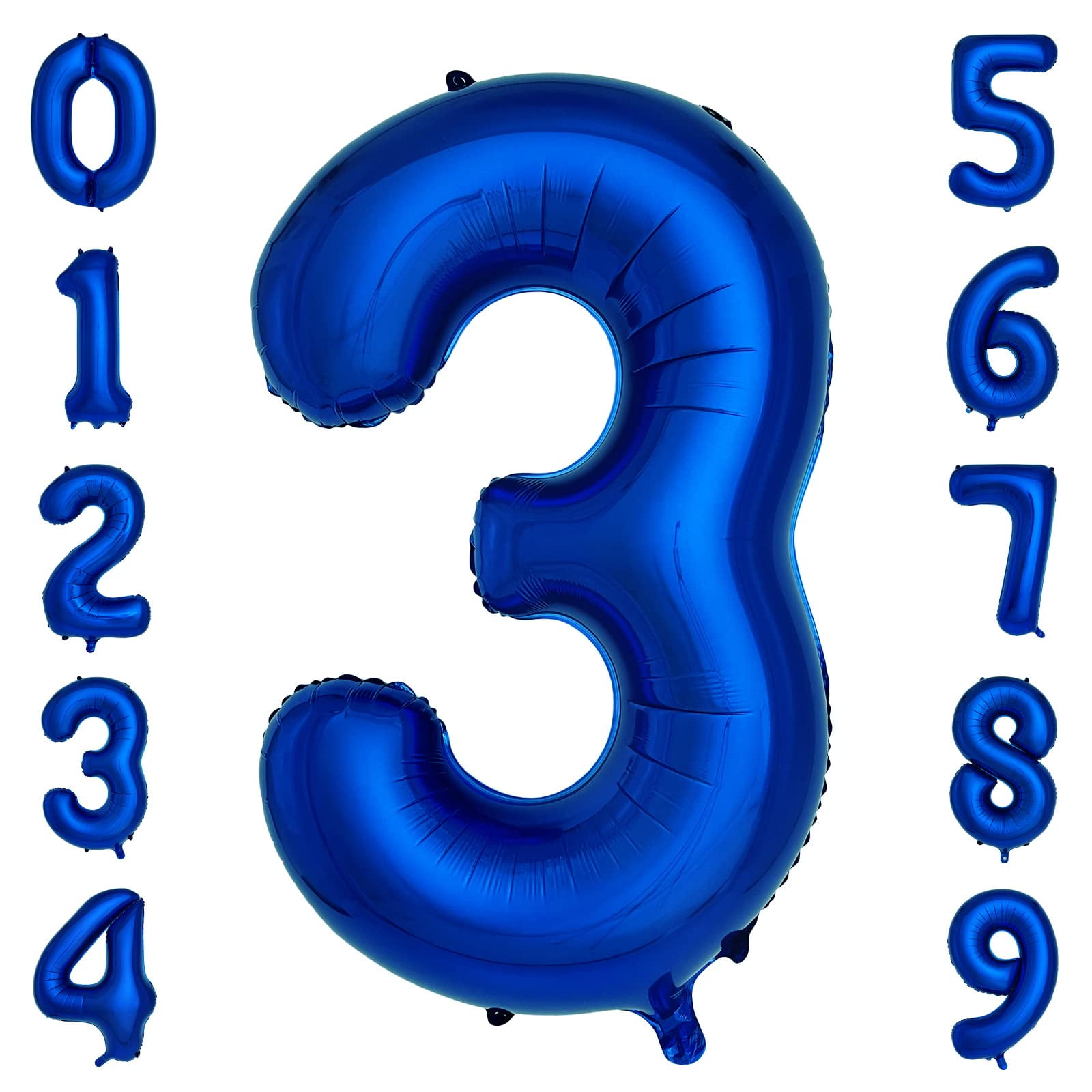 Navy Blue Number 3 Balloons 40 Inch H2FSDLarge Dark Blue Helium Foil ...