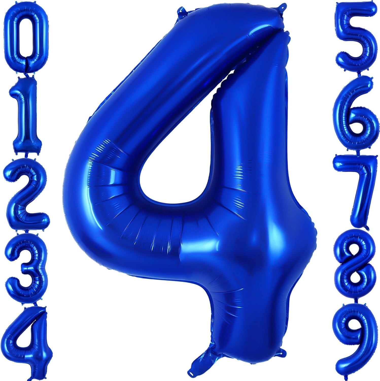 Navy Blue Number 4 Balloon 40 Inch, Big Large Foil Dark Blue Number ...