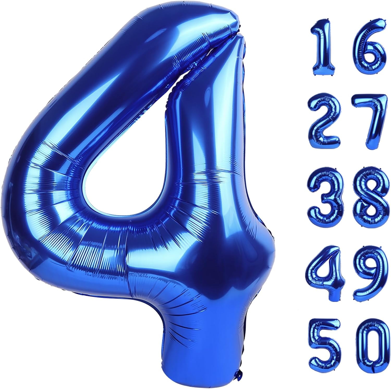 Navy Blue Number 4 Balloons 40 Inch Big Foil Number Balloons Giant ...