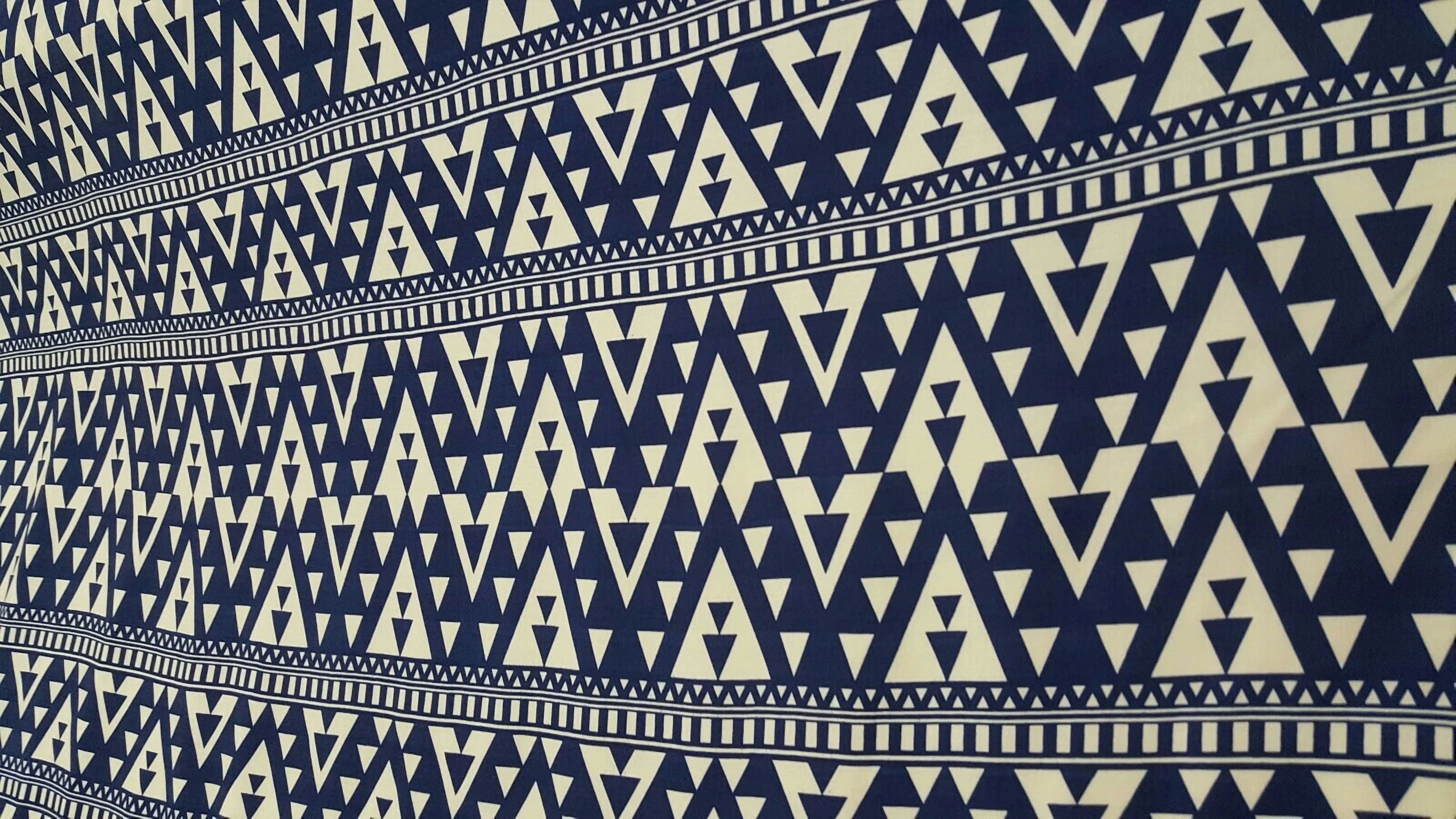 Navy Blue Off White Rayon Challis Fabric By The Yard Soft Organic ...