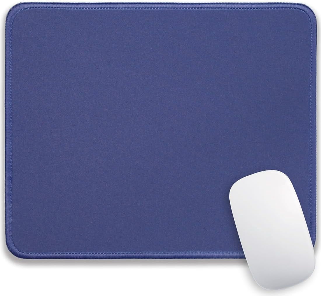 Navy Blue Office/Gaming Mouse Pad 10.2x8.2 Inch, Stitched Edge, Durable ...