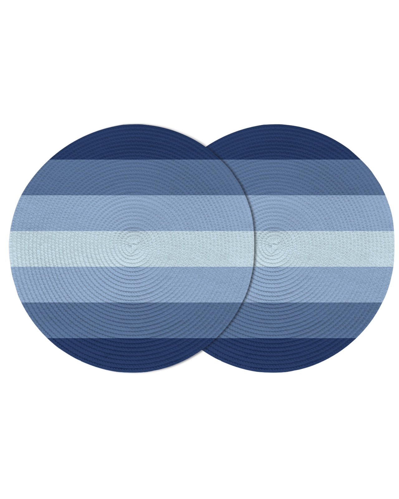 Navy Blue Ombre Round 13 Inch Placemats Set of 2, Gradient Navy Blue ...
