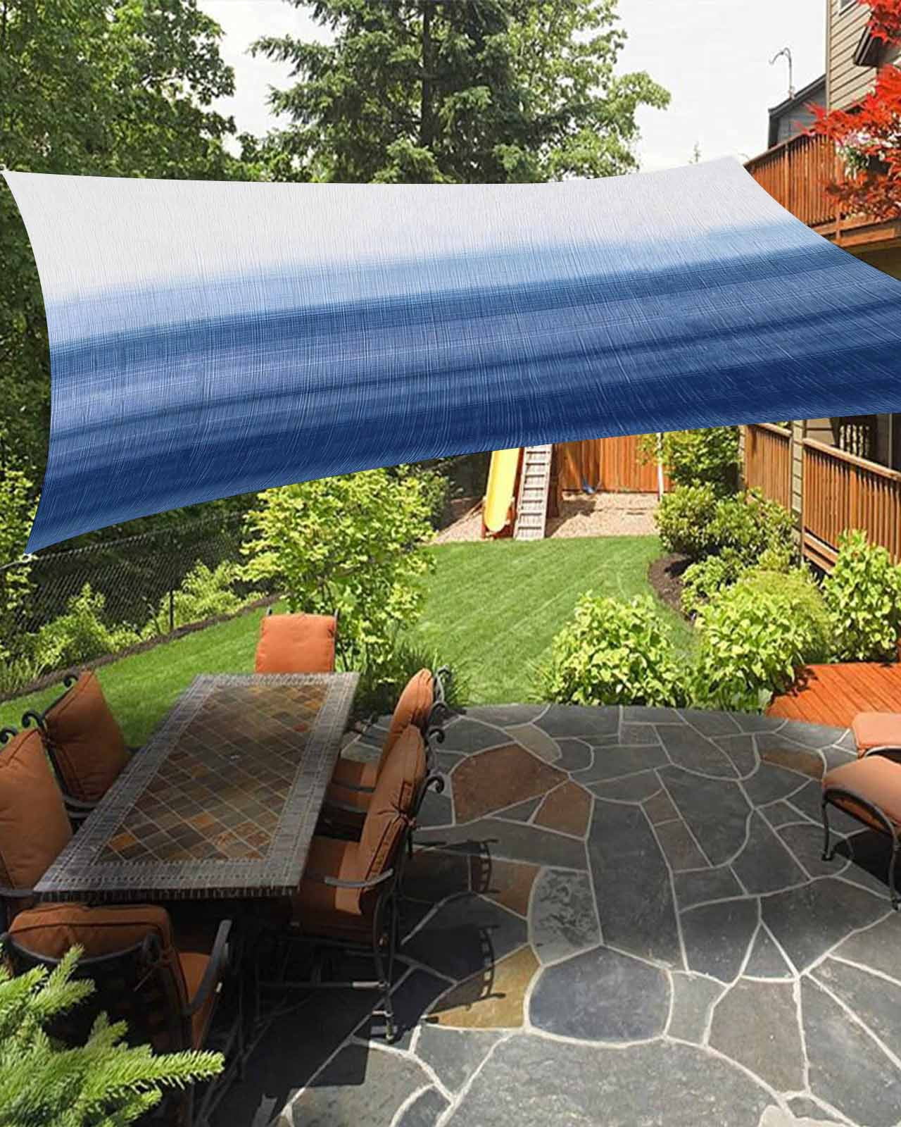 Navy Blue Ombre Sun Sail Shades Rectangle Canopy,Sunlight Block Heavy ...