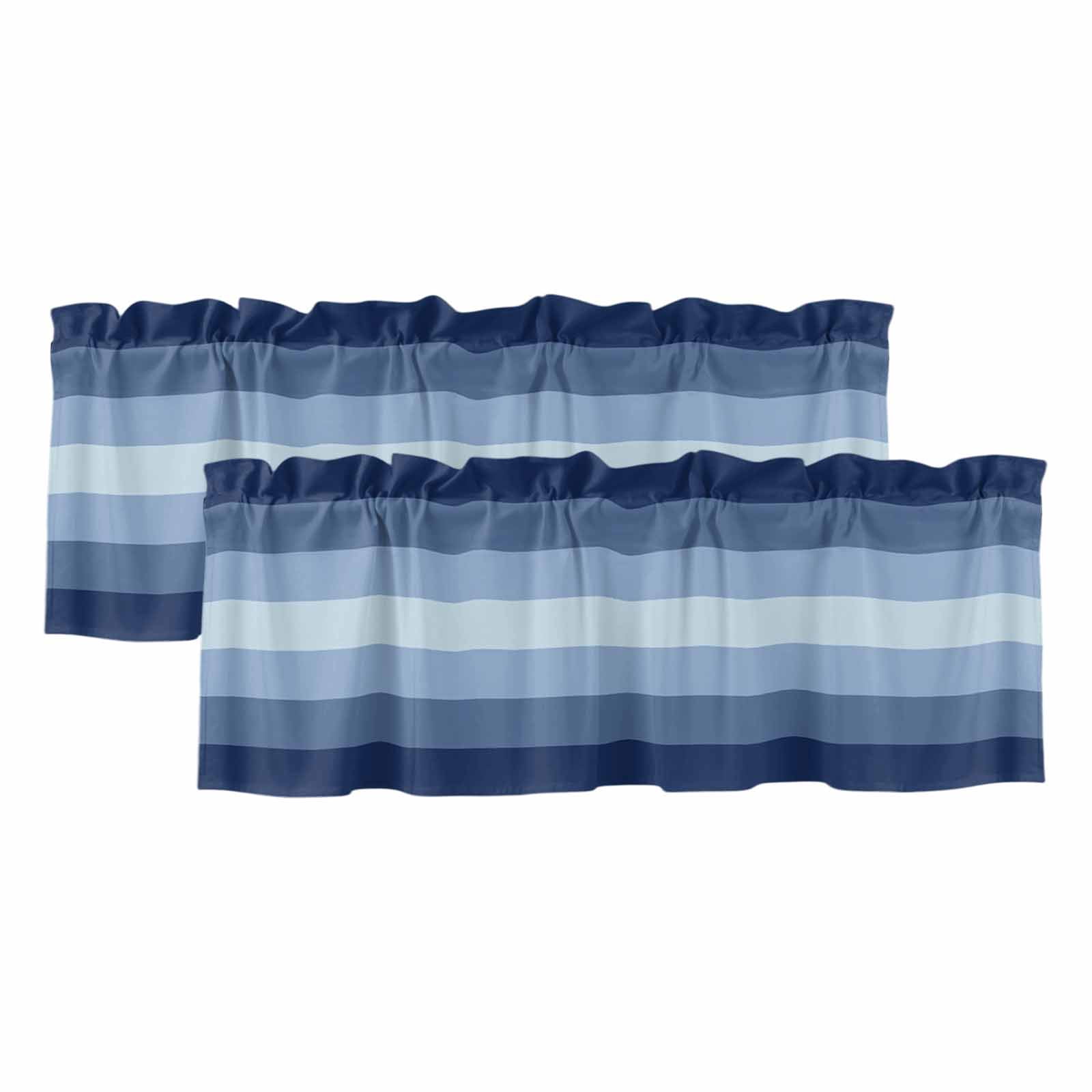 Navy Blue Ombre Valances for Windows, Gradient Navy Blue Woods ...