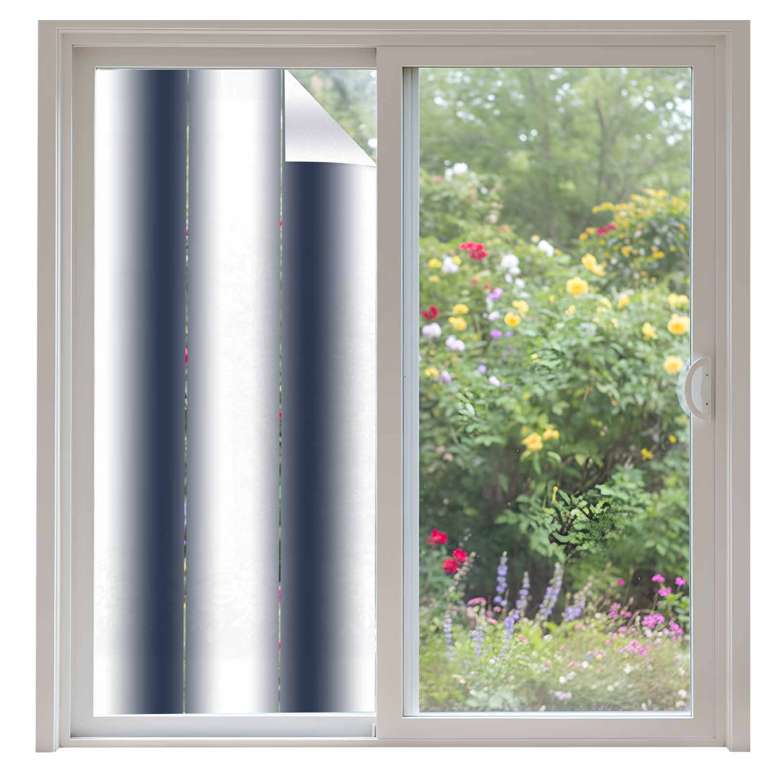 Navy Blue Ombre Window Privacy Film, Farmhouse Modern Art Static Cling ...