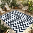 Navy Blue Outdoor Rug, Chevron Non-Slip Area Rugs Carpet Breathable ...