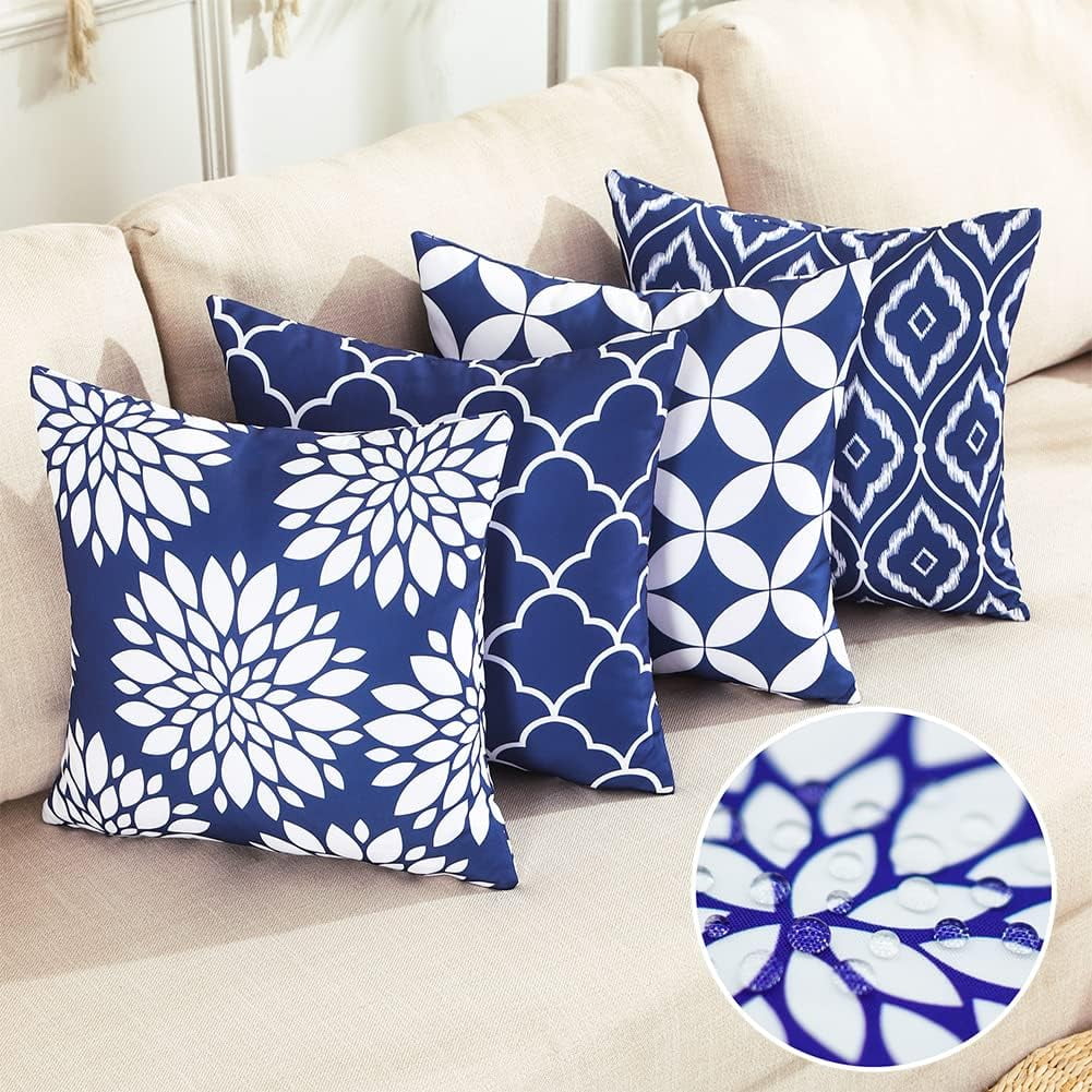 Dreampillow, Navy Blue Outdoor Throw Pillows, 18x18 Set of 4 - Walmart.com