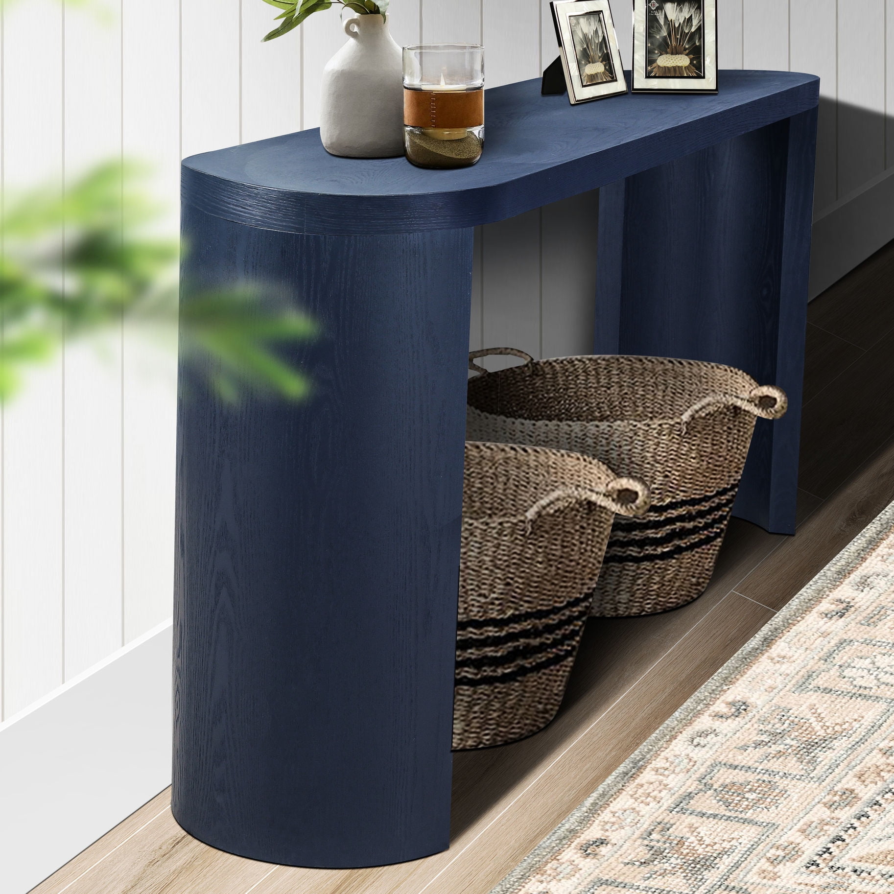 Navy Blue, Oval - Inward or Outward Leg Installation - Entryway Use ...