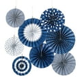 Navy Blue Paper Fan Assortment - Party Decor - 8 Pieces - Walmart.com