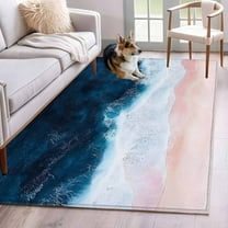 Teal Grey Abstract Art Area Rug 4x6 Washable Rug Non Slip Modern Art ...