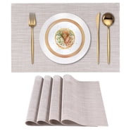 MJIAexp Set of 4 Round Wipeable Vinyl PVC Table Mats for Dining Table ...