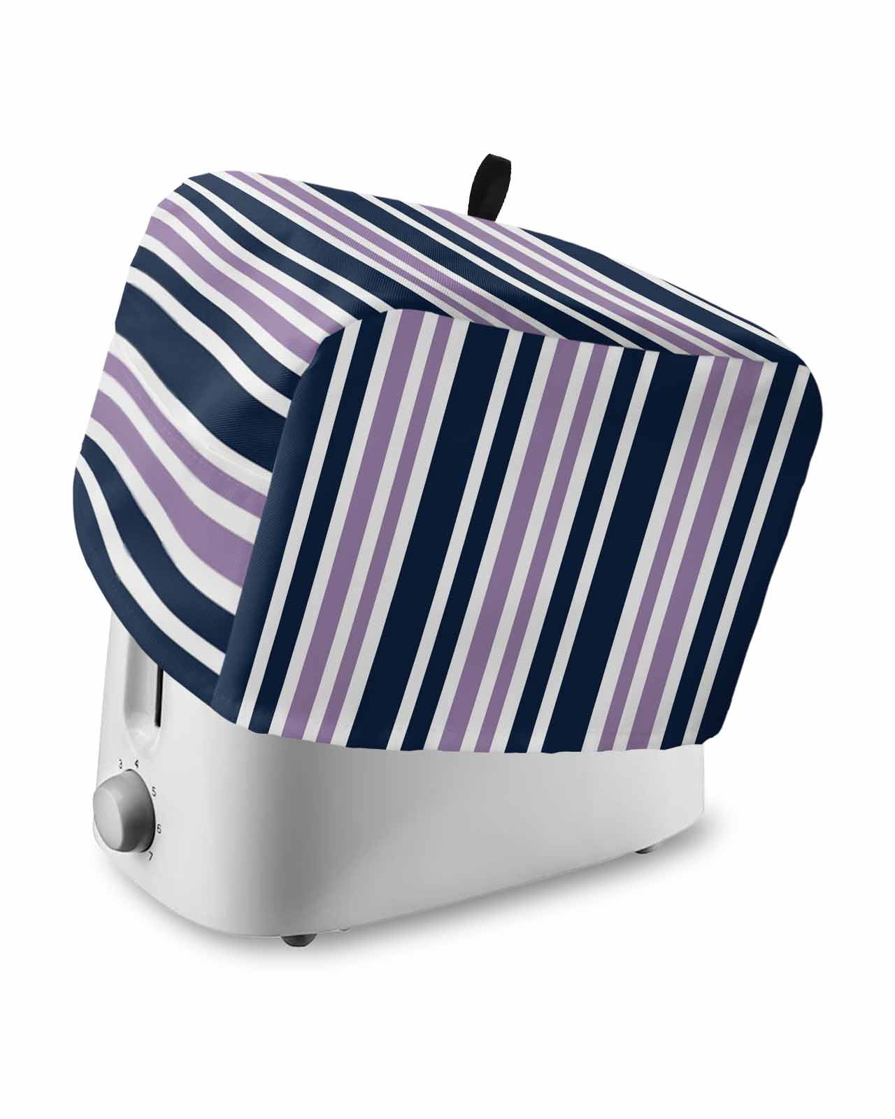 Navy Blue Purple Striped Small Toaster Cover 2 Slice, Kitchen Appliance ...
