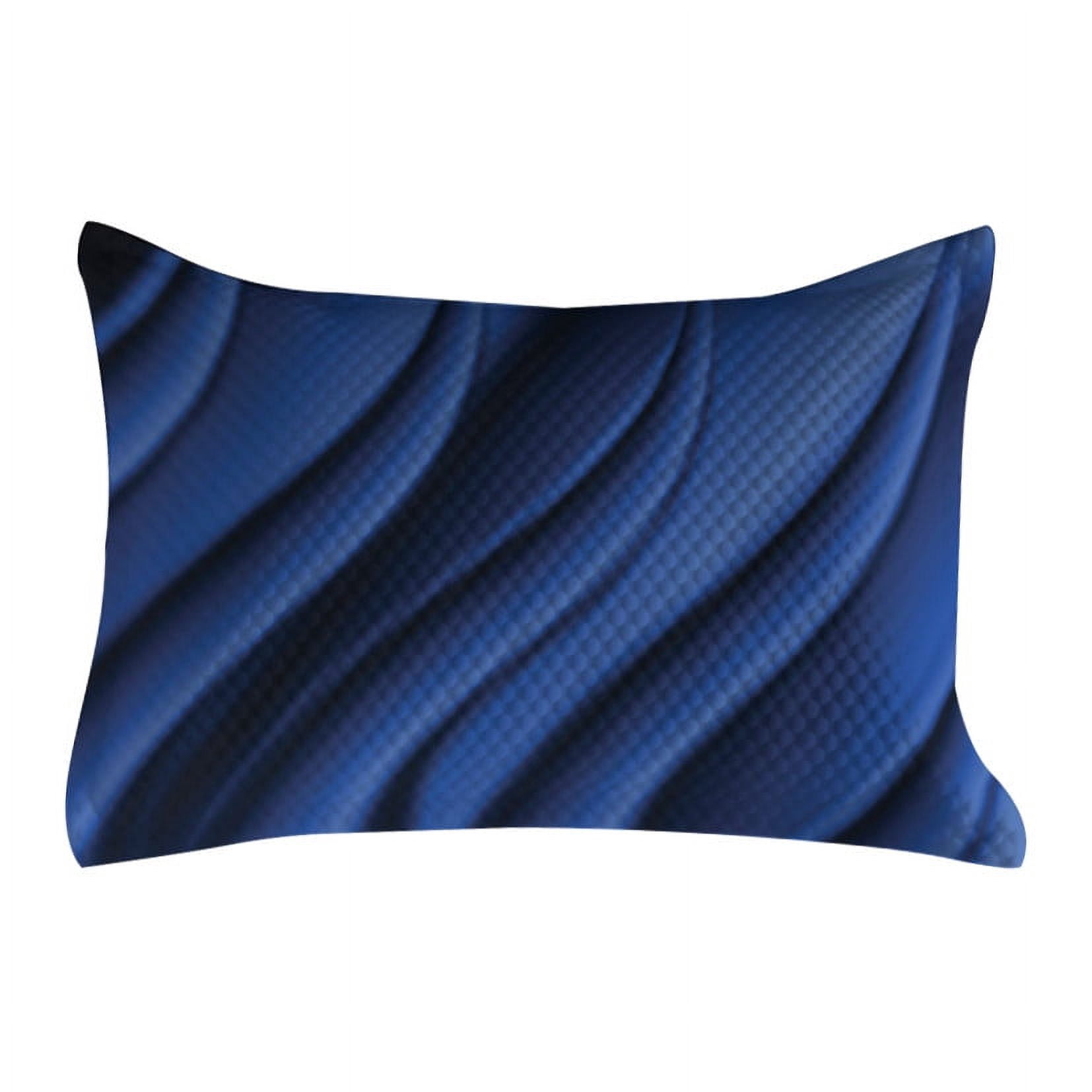 Navy Blue Quilted Pillowcover, Ocean Waves Inspired Design with Digital ...