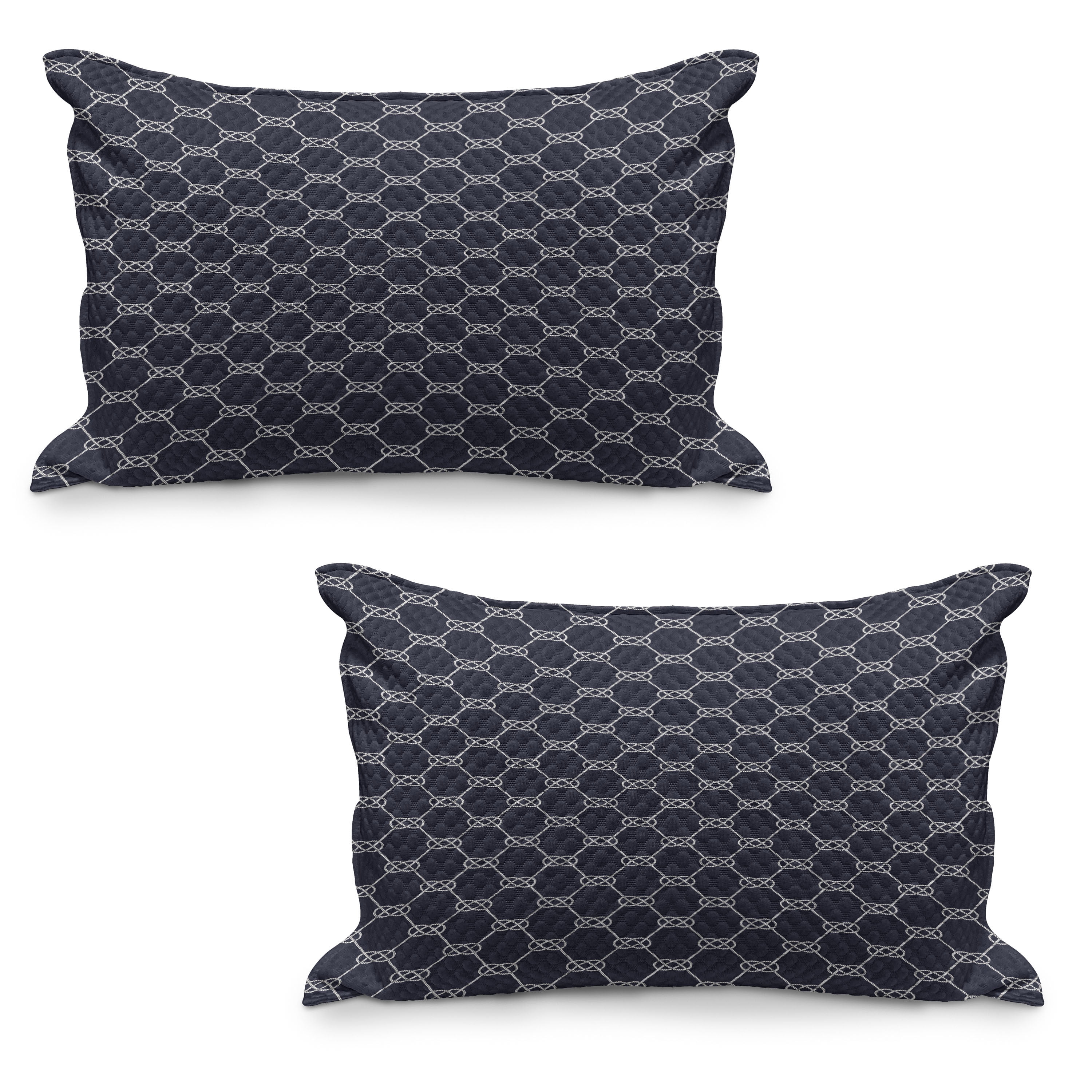 Navy Blue Quilted Pillowcover Set of 2, Navy Inspired Sailor Knot ...