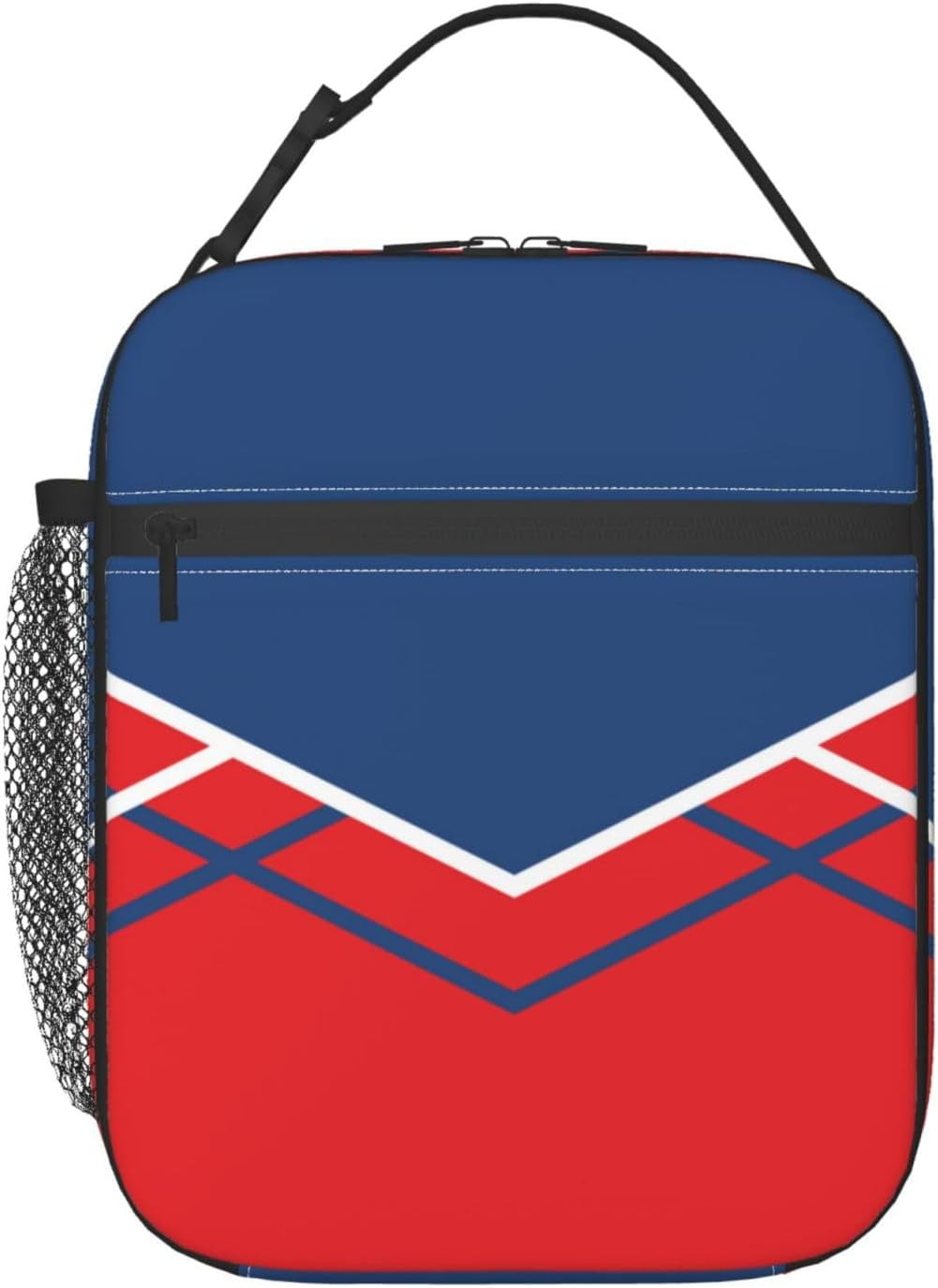 Navy Blue and Red Lunch Bag Envelope Lunch Tote Bag with Adjustable ...