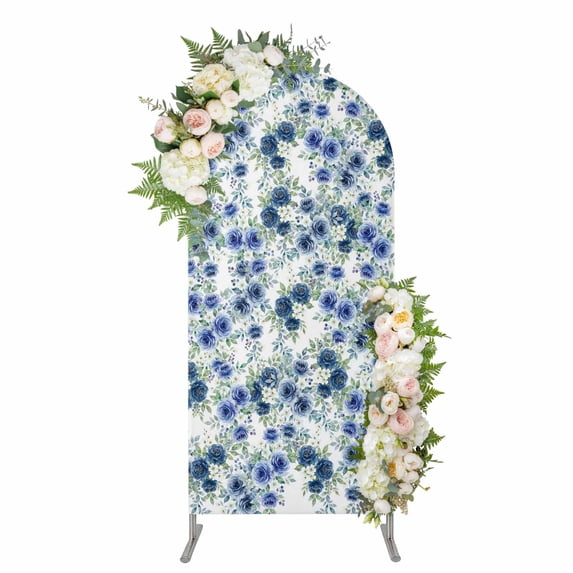 Navy Blue Roses Arch Backdrop Cover 5FT, Spring Floral Elegant Pastoral ...