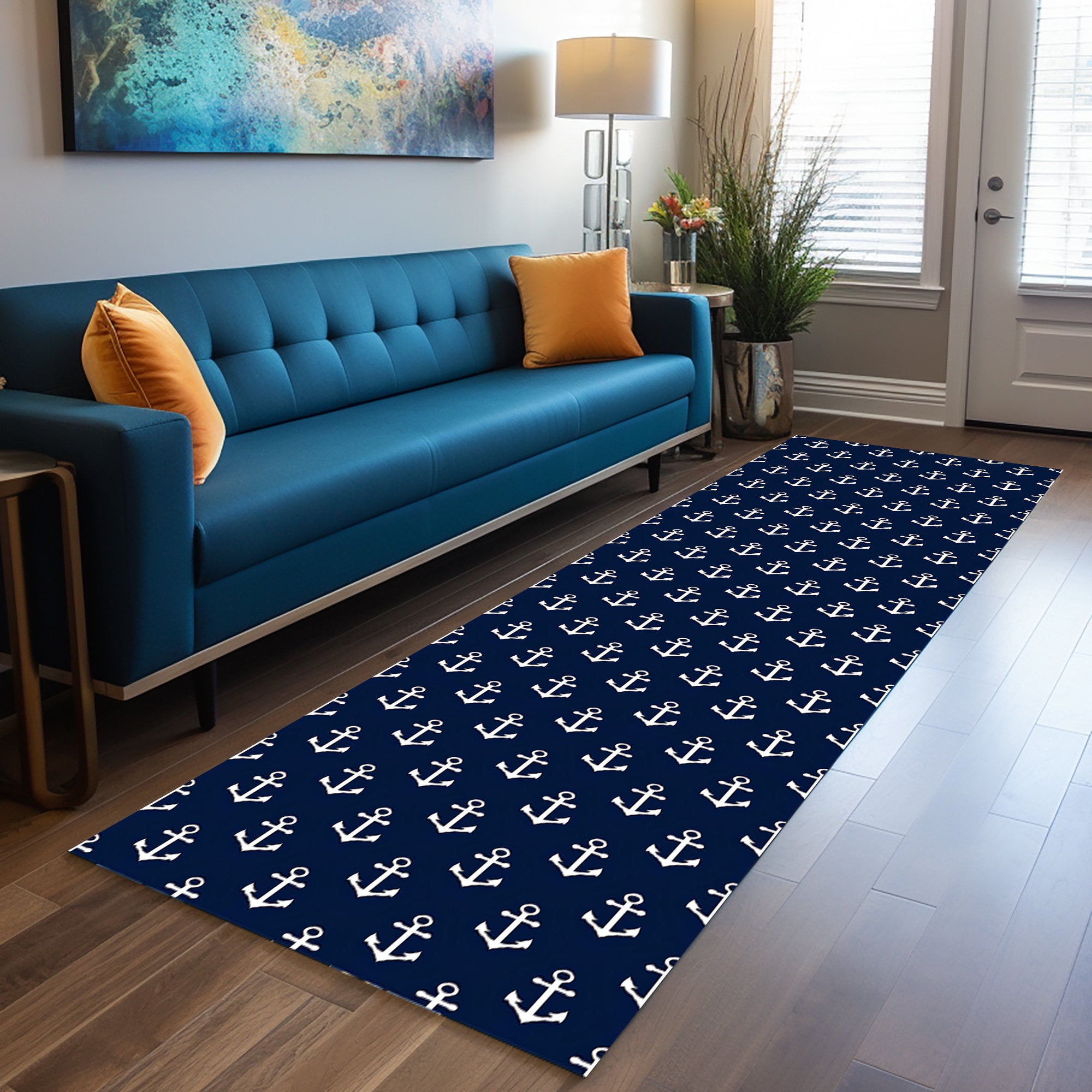 Navy Blue Runner 2x5 ft = 65x155 cm - Walmart.com