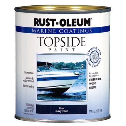 Rust-Oleum Marine Coatings Topside Gloss Boat Paint, Navy Blue, Quart ...