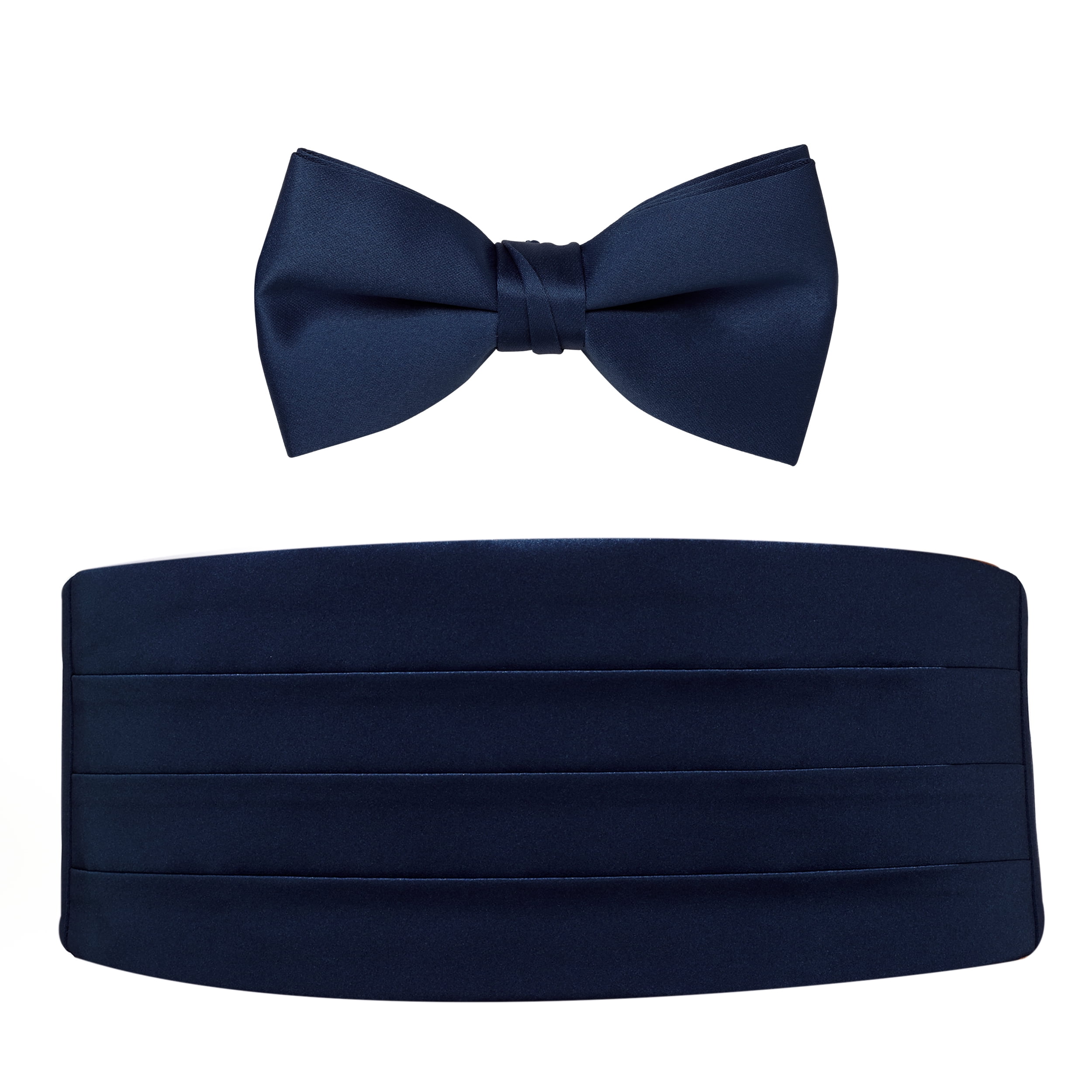 Navy Blue Satin Bow Tie & Cummerbund Set - Walmart.com