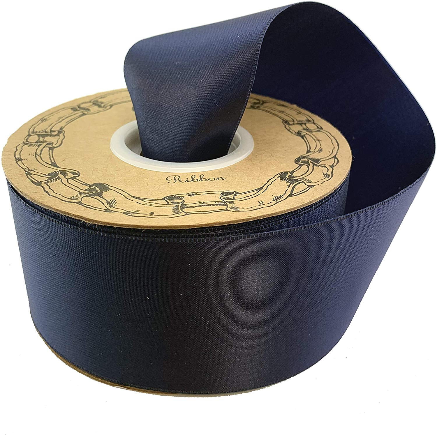 Navy Blue Satin Fabric Ribbon - 2" x 50 Yards, Wreath, Memorial Day ...