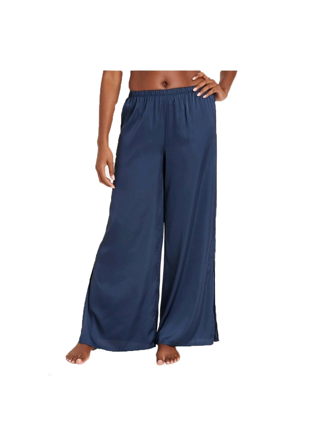 Navy Blue Satin Lounge Sleep Pajama Pants - Medium - Walmart.com