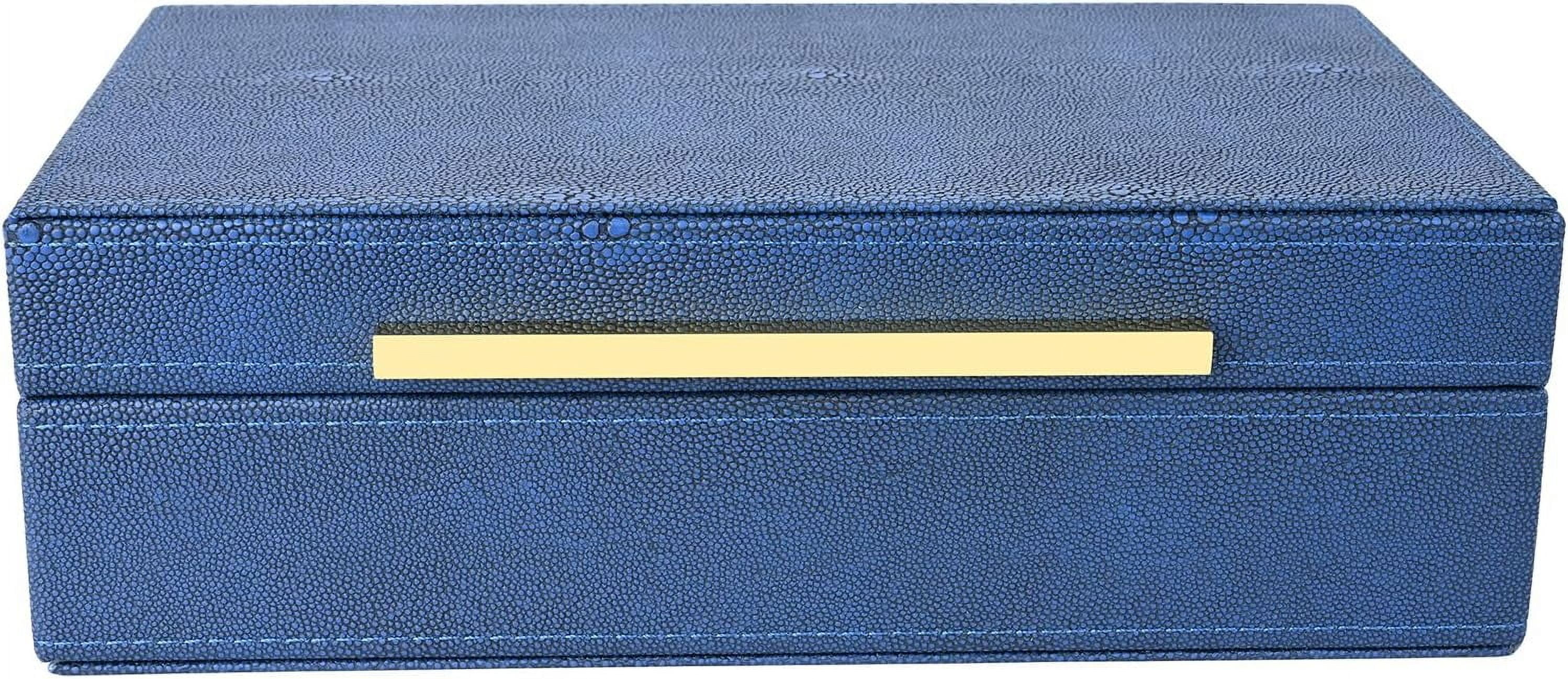 Navy Blue Shagreen box Faux Leather Decorative Box,Keepsake And Memory ...