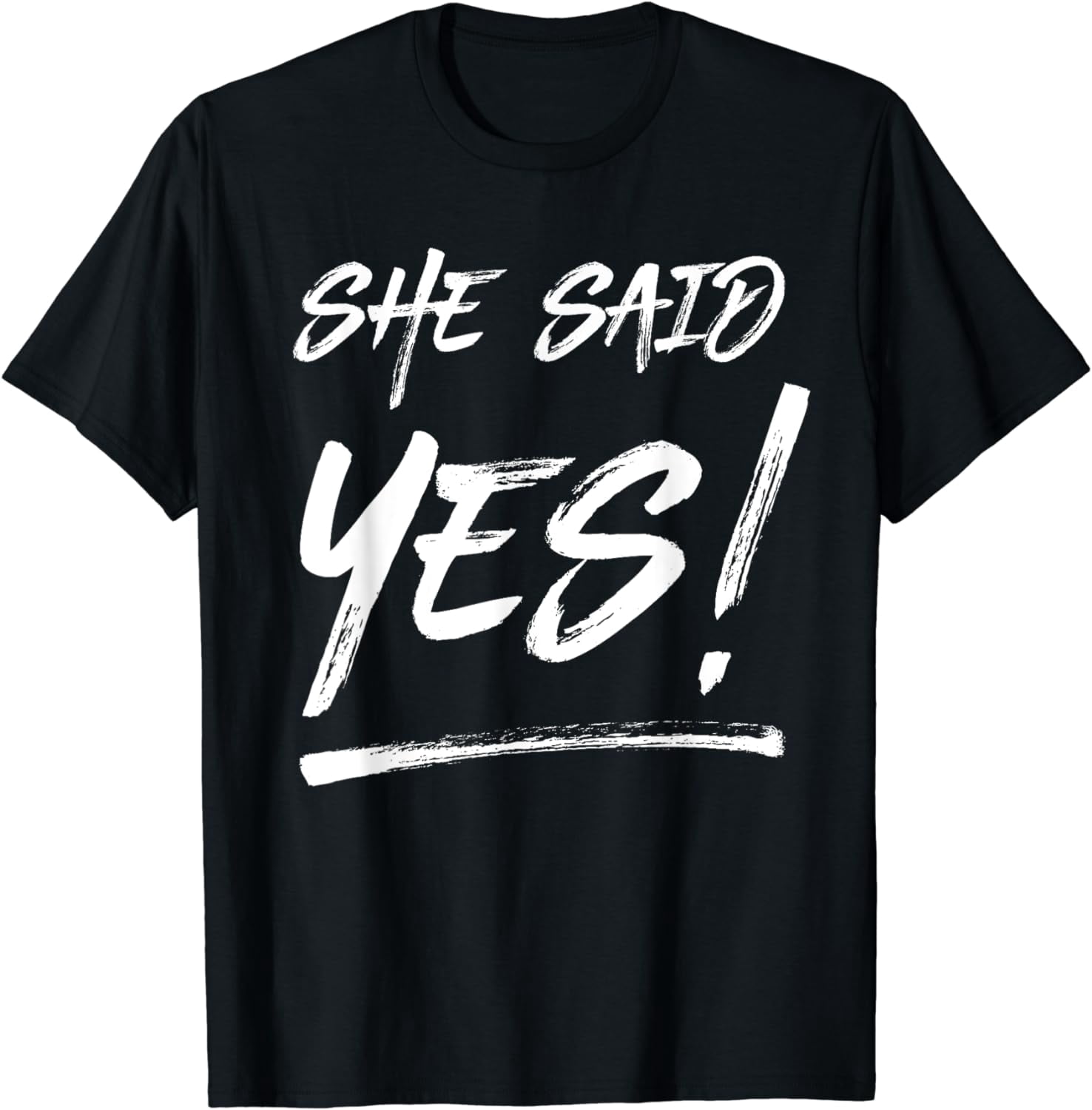 Navy Blue She Said Yes Shirt For Men Handwritten t-shirt - Walmart.com