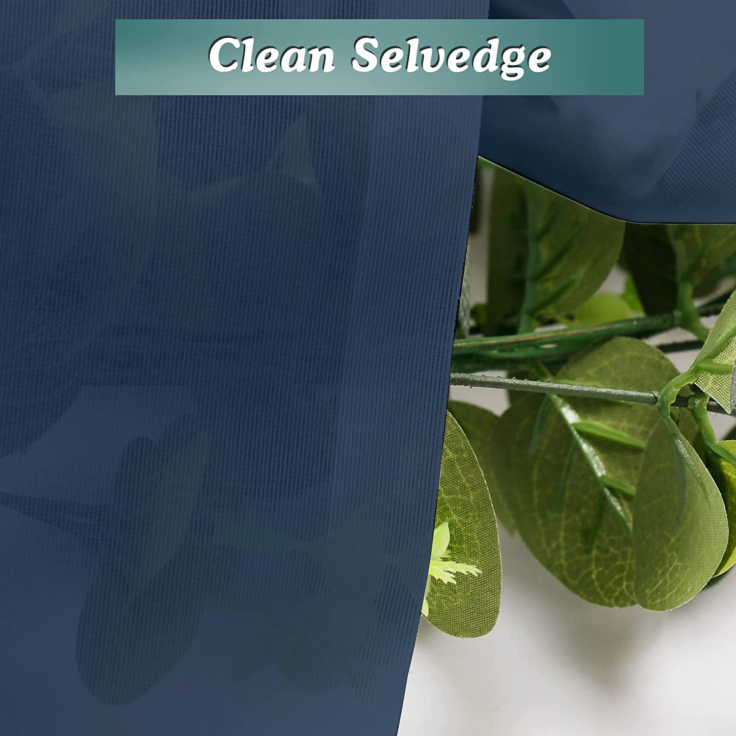 Navy Blue Sheer Scarf Valances for Windows 216 Inch Extra Long, Window ...