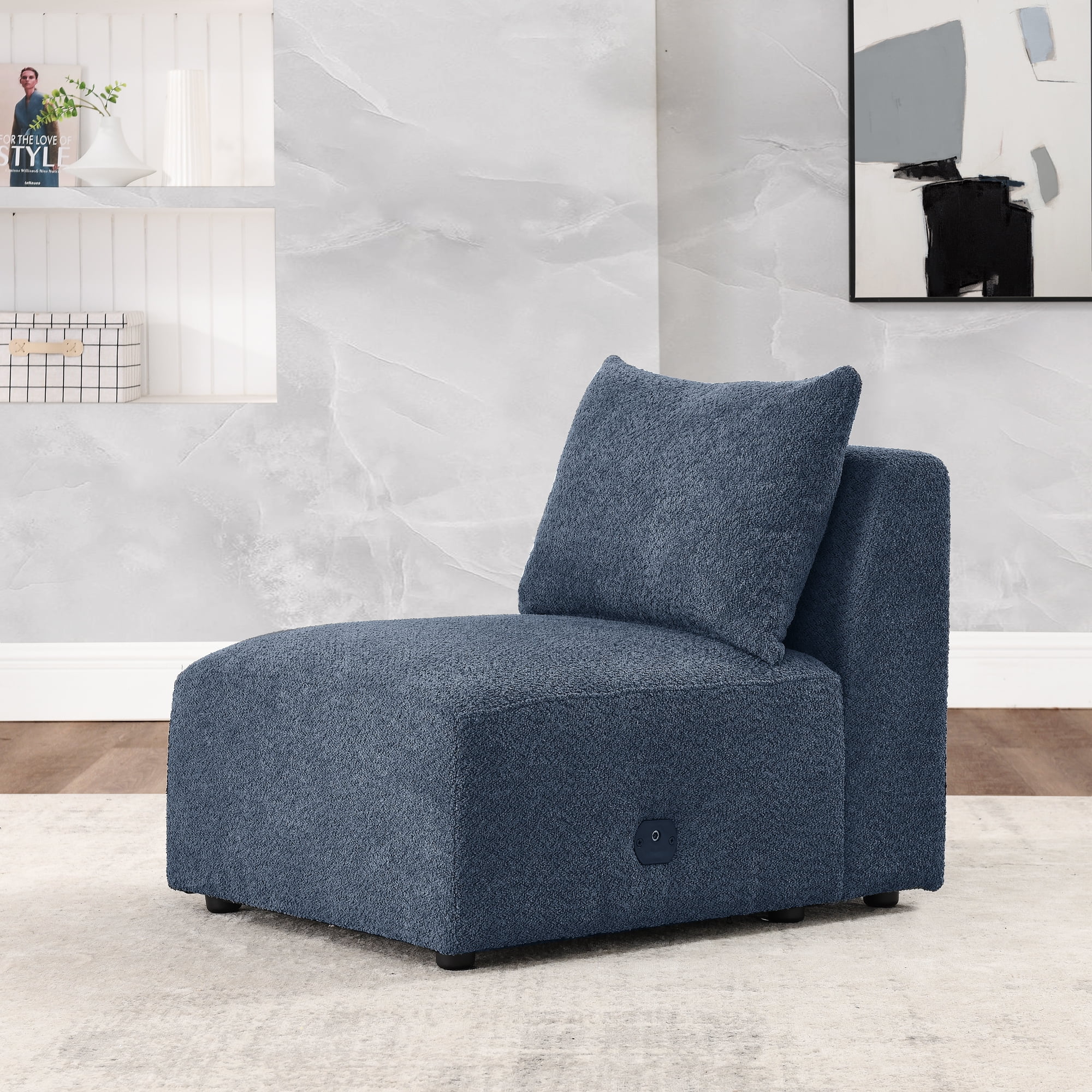 Navy Blue Single Chair for Modular Sofa - DIY Customizable Sofa Seating ...