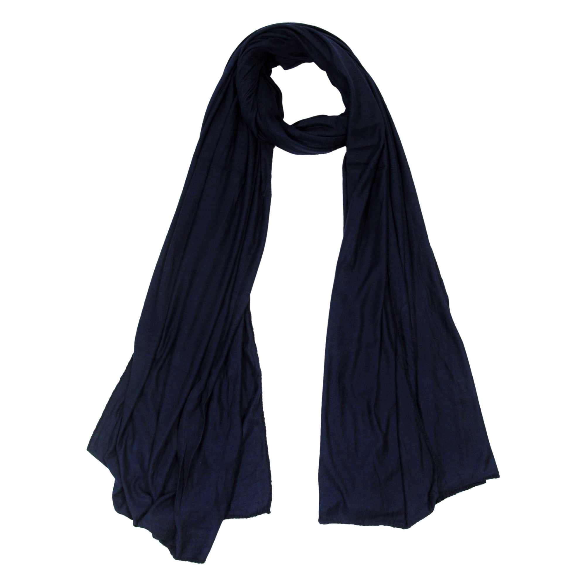 Navy Blue Soft Stretch Lightweight Jersey Hijab Rectangle Women's Head ...