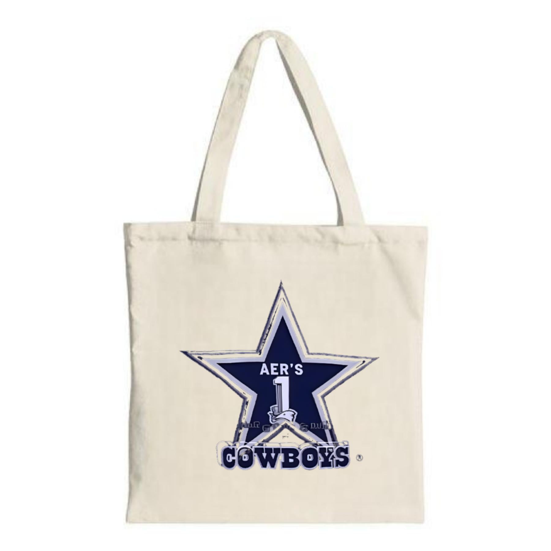 Navy Blue Star Tote Bag with ' AER ' S COW ' in Bold White Stadium ...
