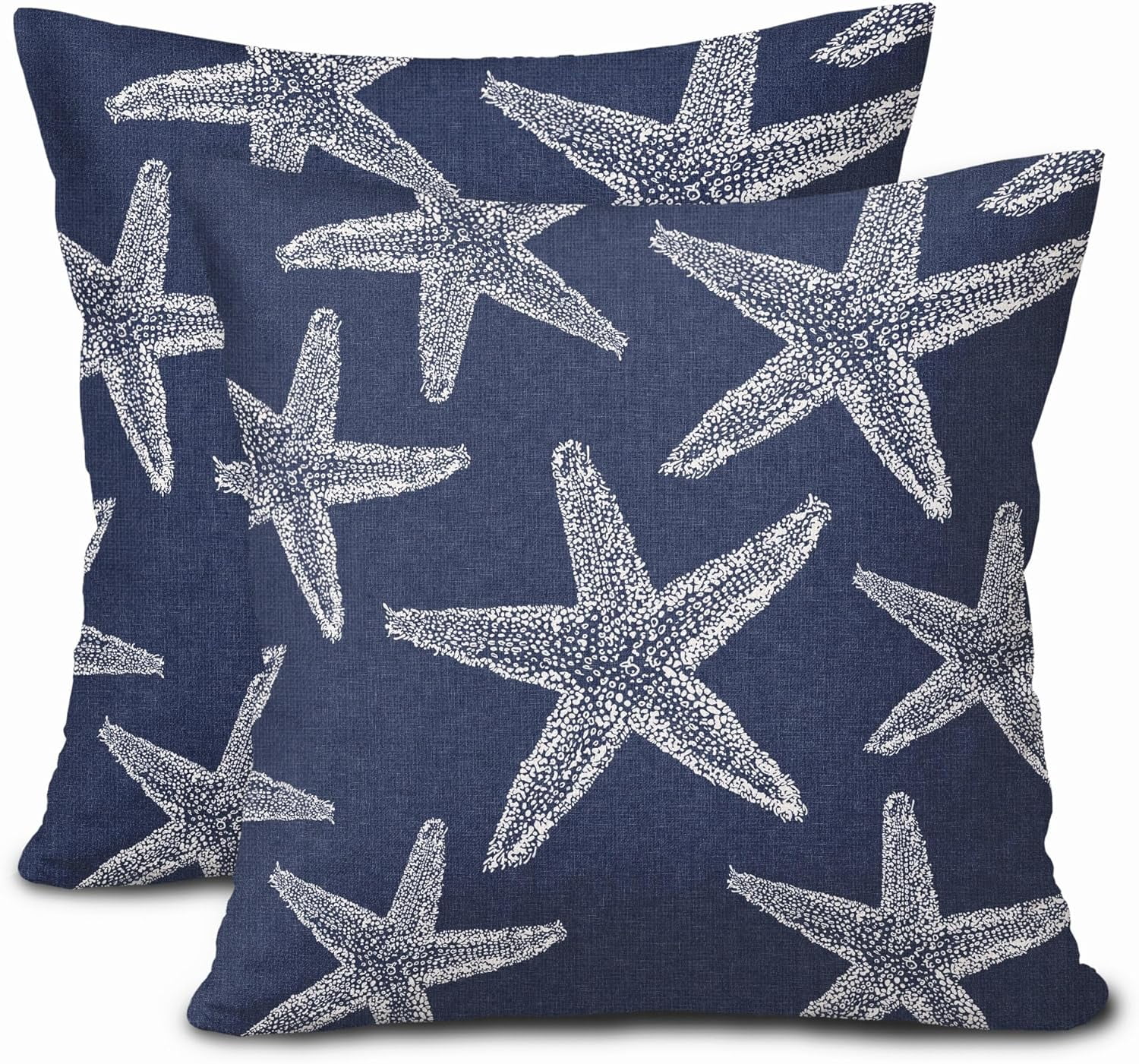 Navy Blue Starfish Ocean Pillow Covers 18X18 Inch Summer Nautical ...