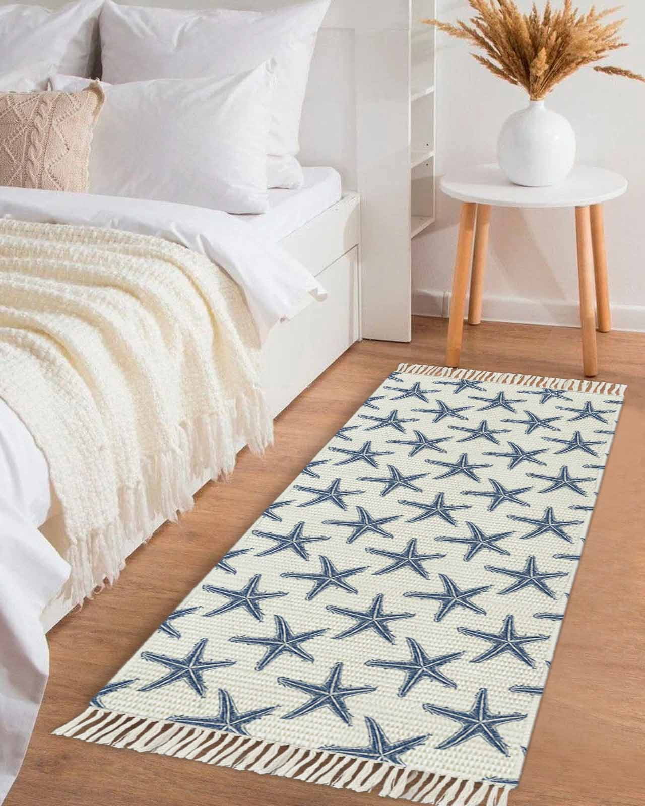 Navy Blue Starflsh,Hallway Runner Rug 2x6ft,Summer Ocean Beach Sea Star ...